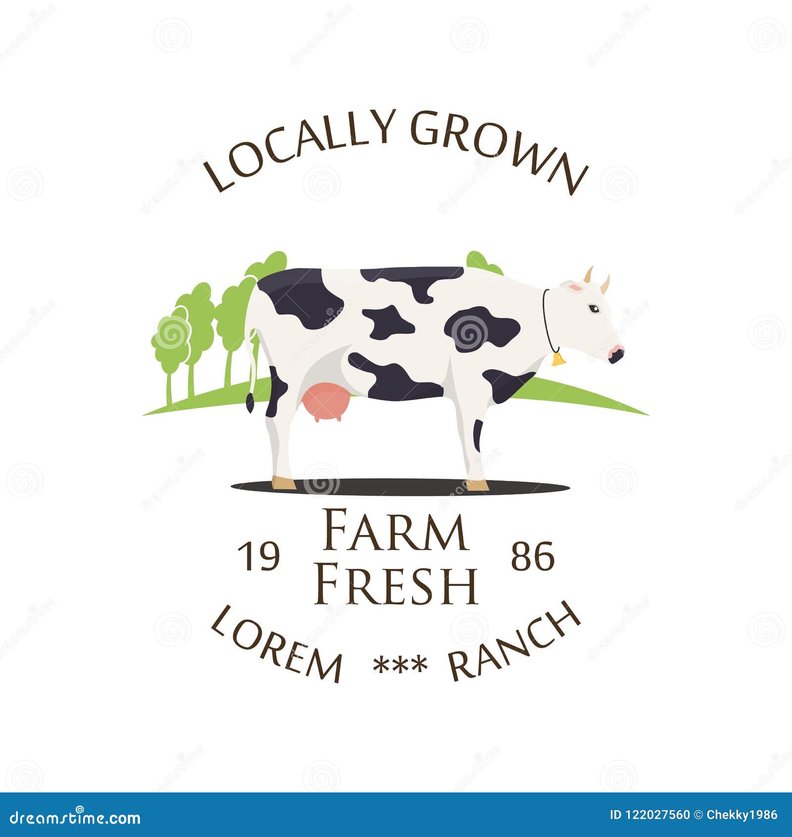 Fresh Farm Produce and Logo - Vector Illustration. Stock Vector ...