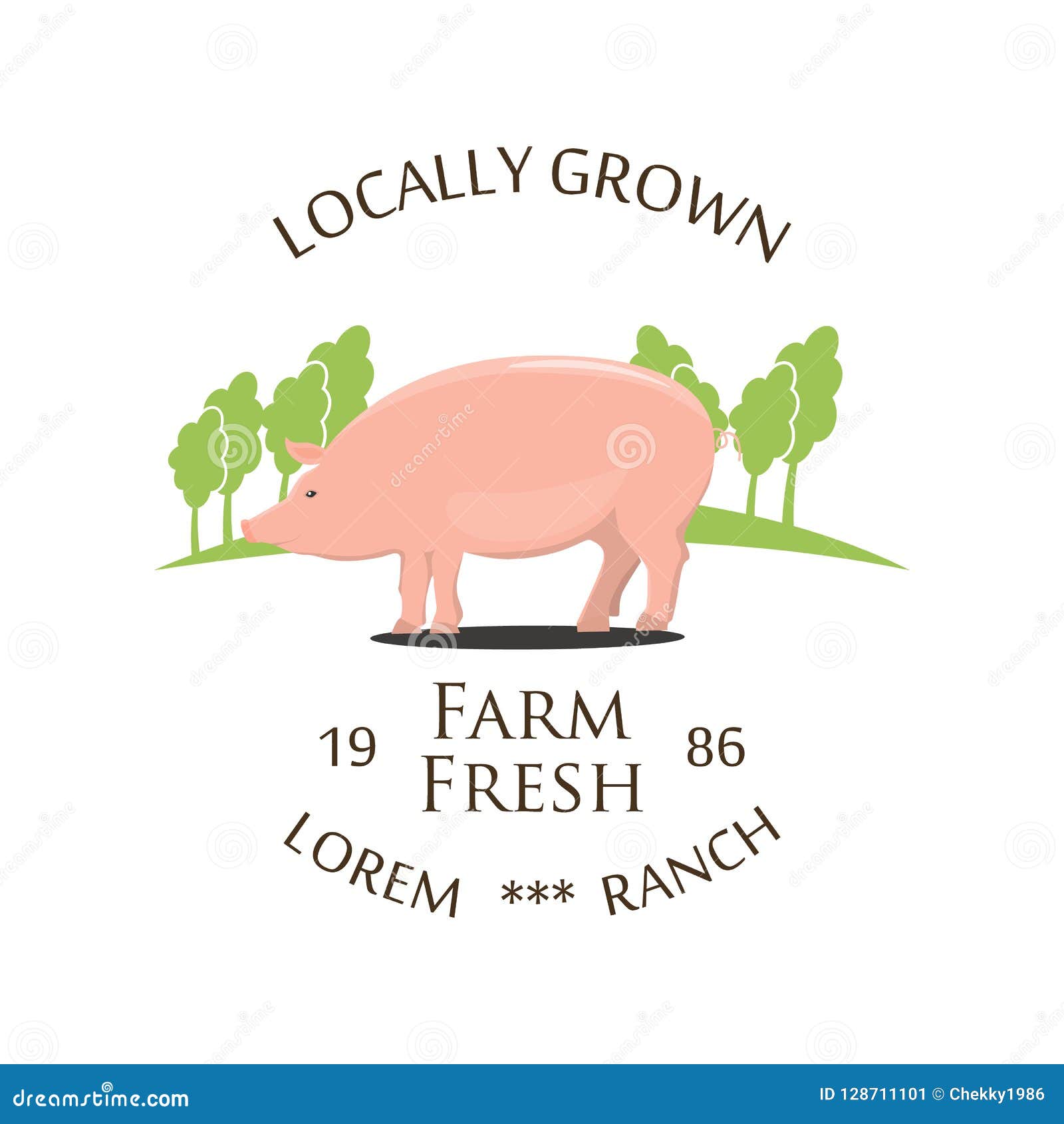 Fresh Farm Produce and Logo - Vector Illustration. Stock Vector ...