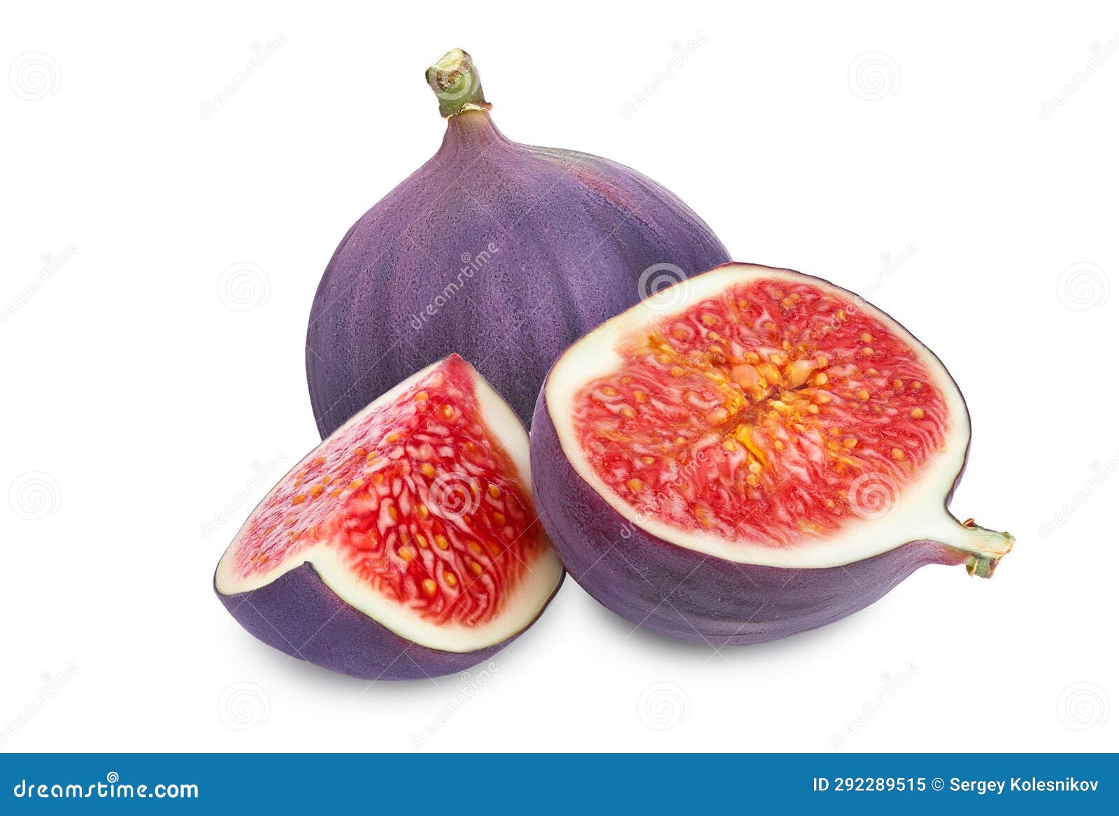 Fresh Fig with Slices Fruit Isolated on White Background Stock Image ...