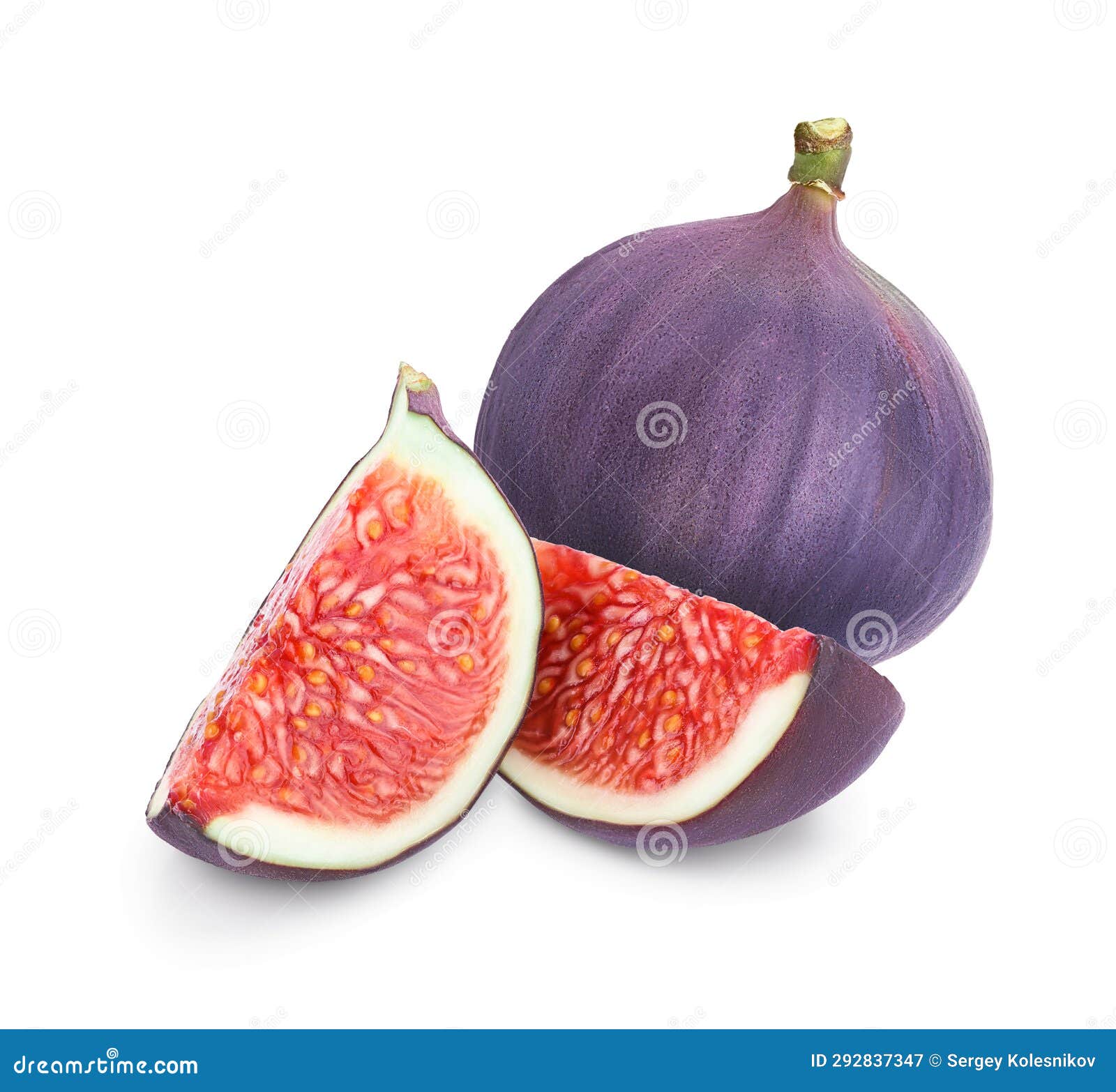 Fresh Fig with Slices Fruit Isolated on White Background Stock Image ...
