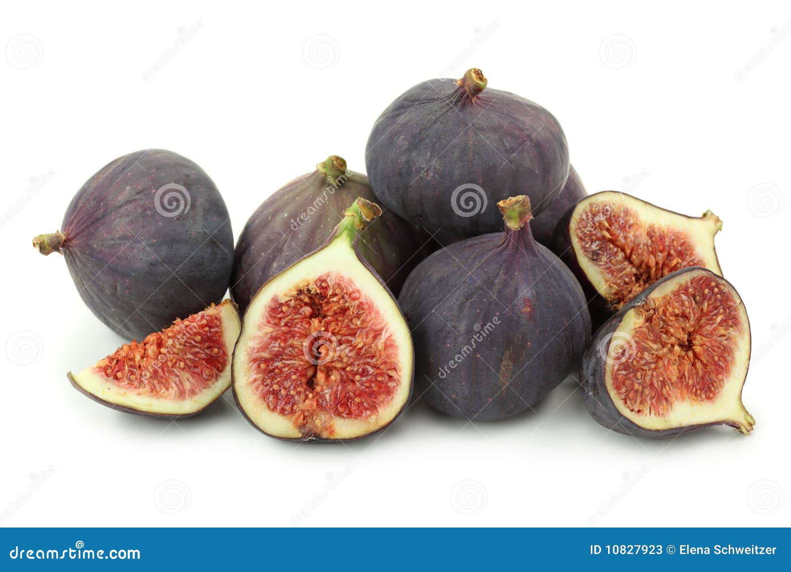 Fresh Figs On A Concrete Background With A Green Christmas Tree, Side ...