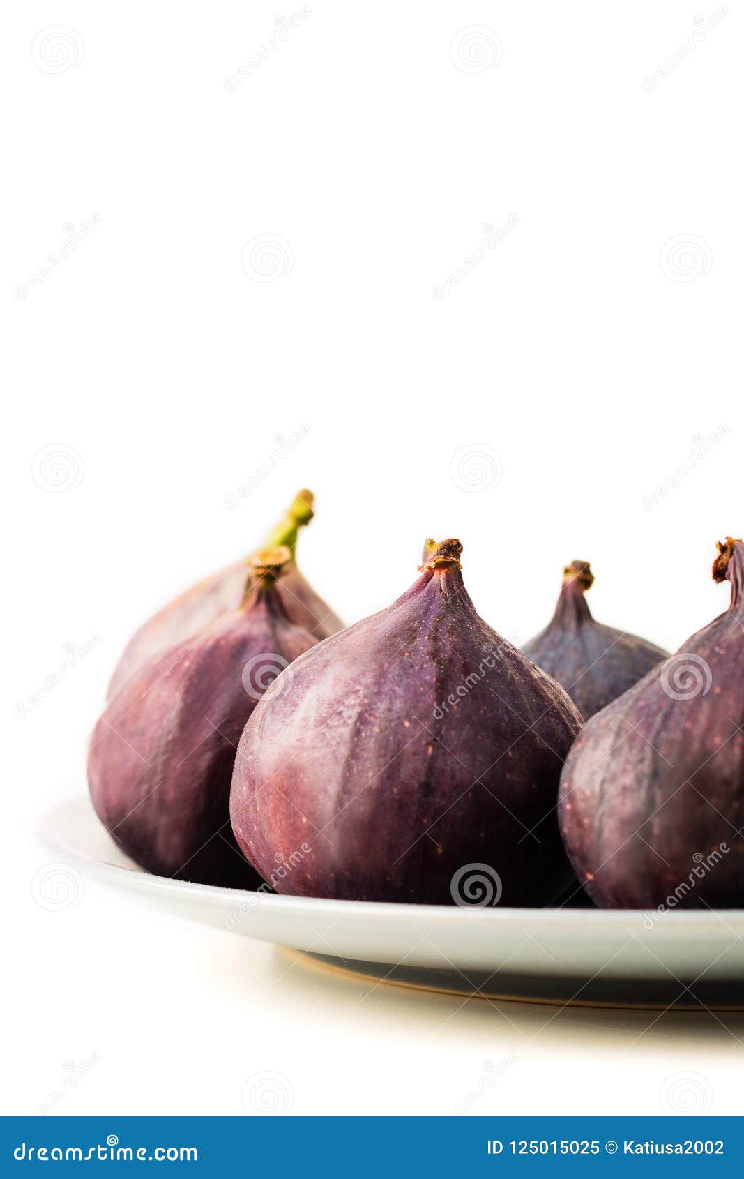 Fresh Figs on Grey Plate on White Stock Image - Image of macro, figs ...
