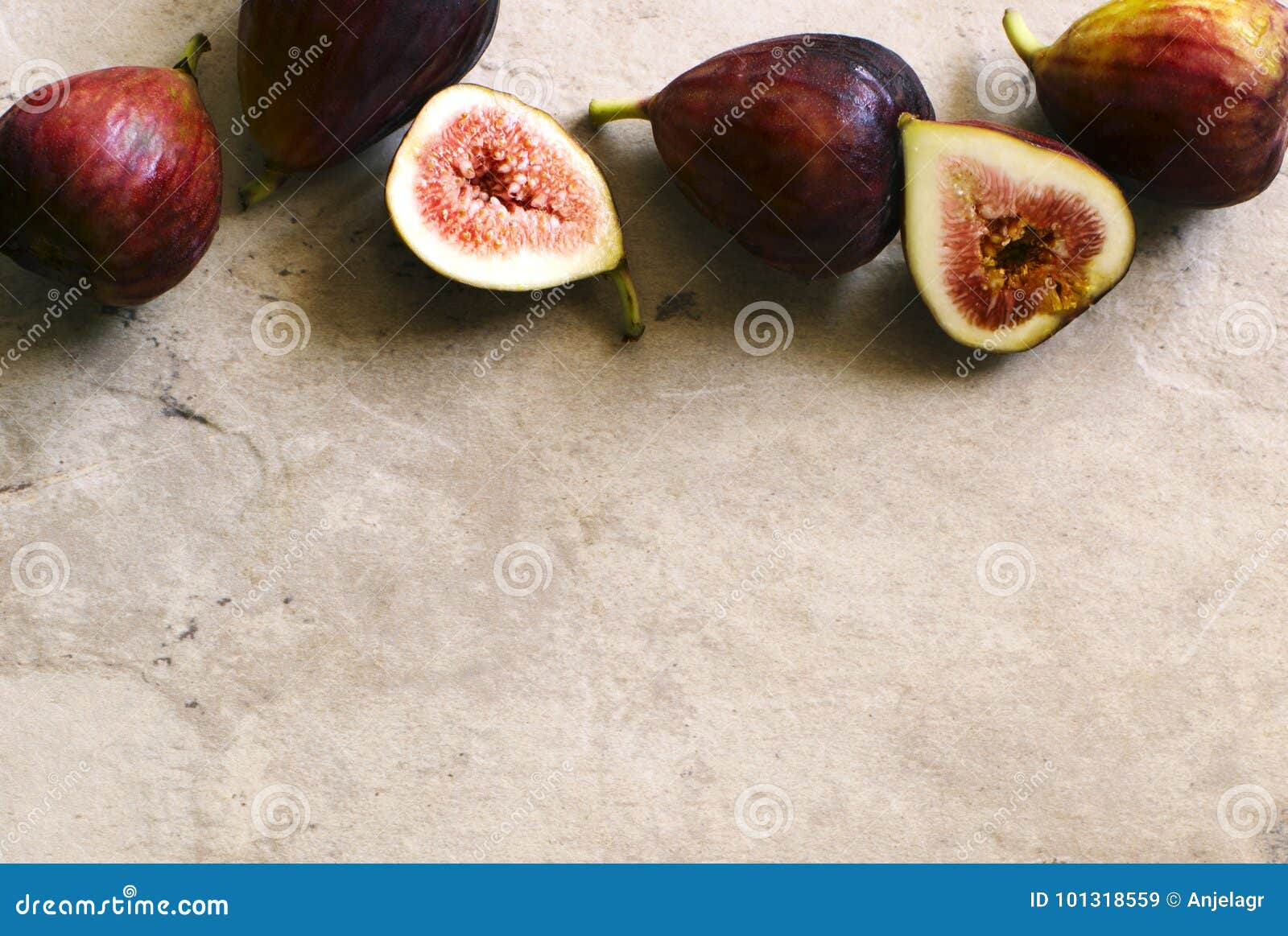 Fresh Figs on Stone Background Stock Image - Image of healthy, copy ...