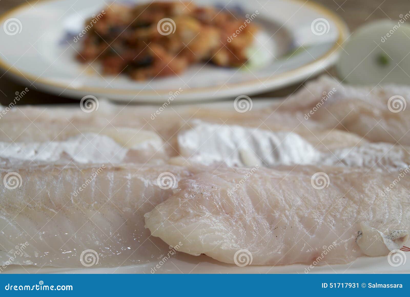 Fresh fillet of cod stock image. Image of sauce, fish - 51717931