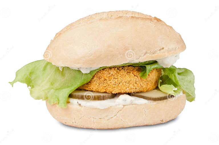 Fresh fish cake sandwich stock photo. Image of fried - 17709124
