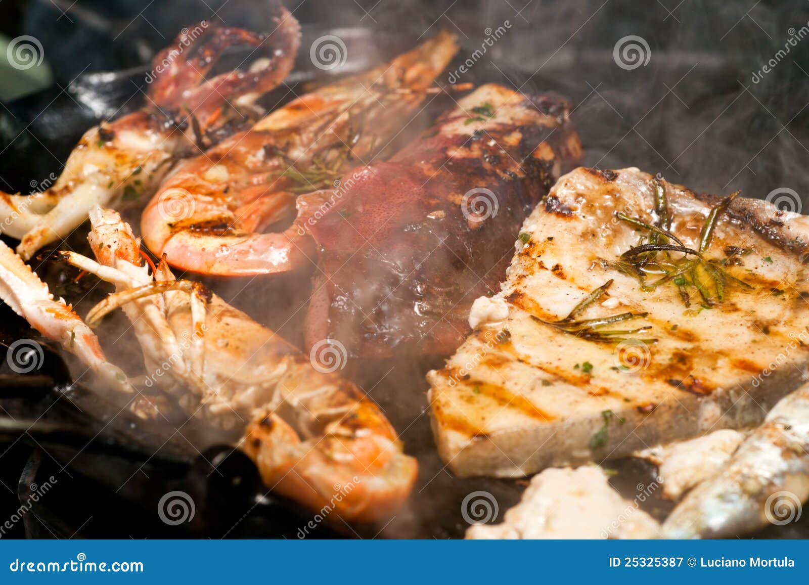 Fresh Fish Cooked in a Grill. Stock Image - Image of conch, food: 25325387