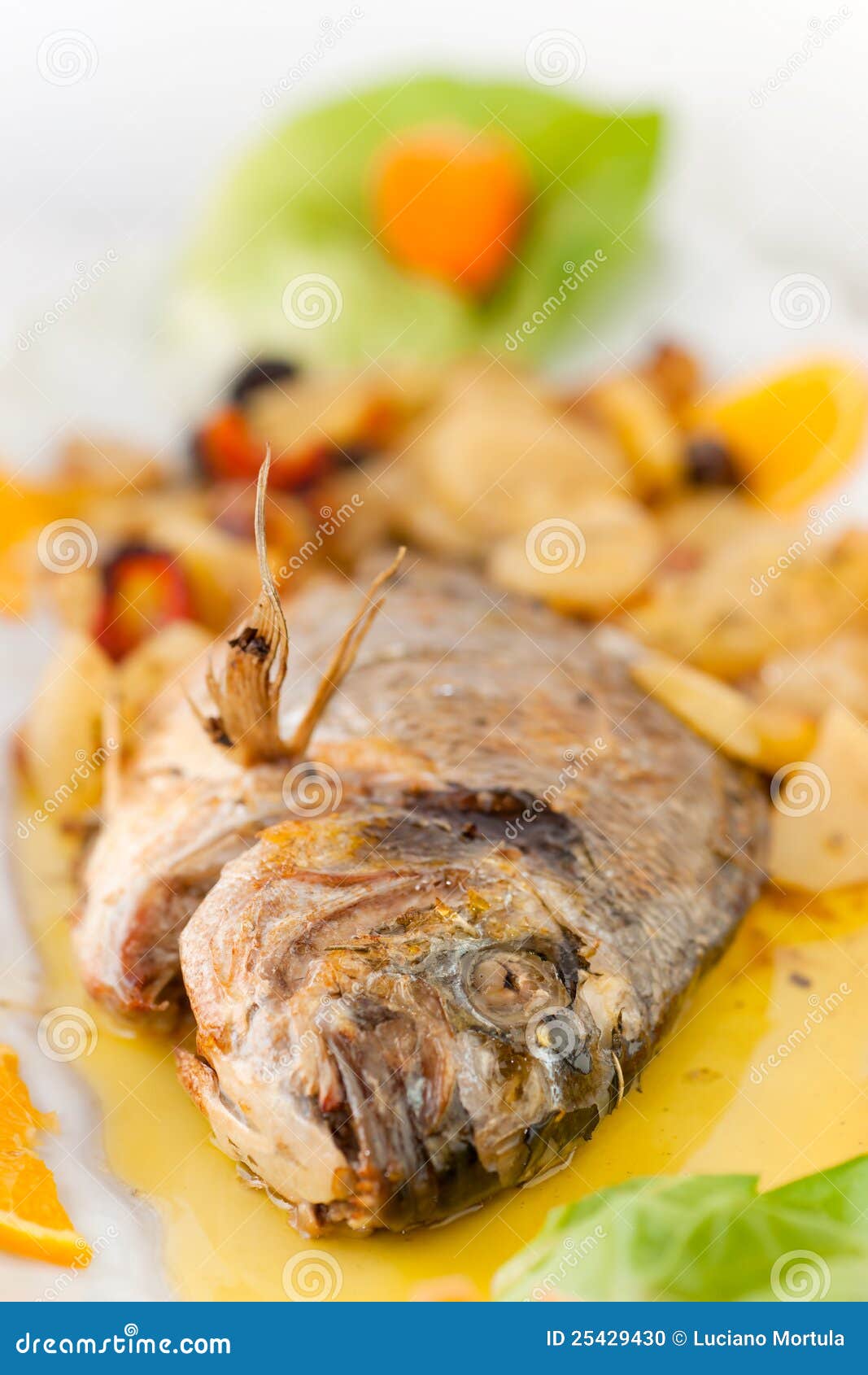 Fresh Fish Cooked with Potatoes Stock Photo - Image of fishing ...