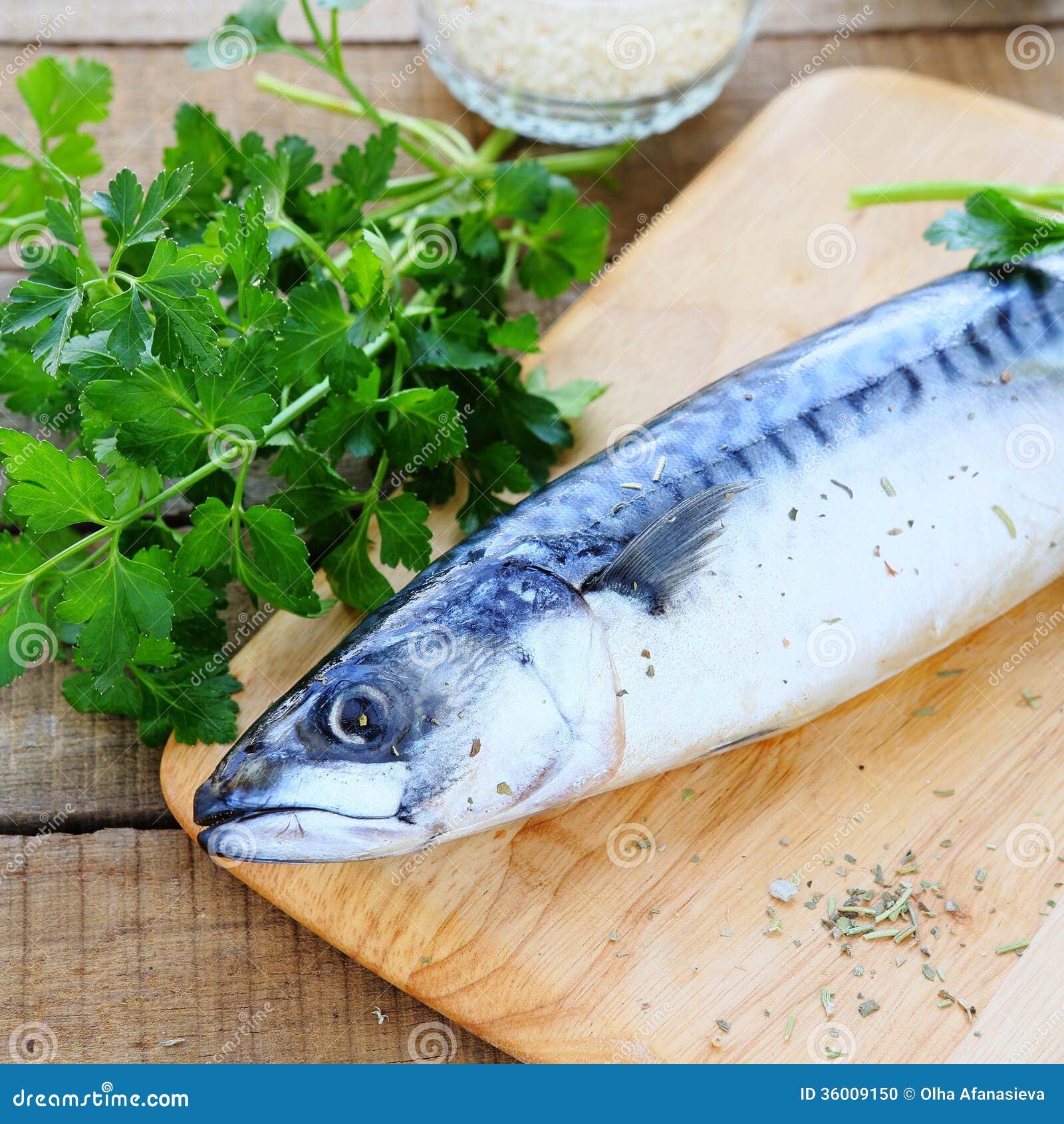 Fresh Fish on a Cutting Board Stock Photo - Image of ingredient ...