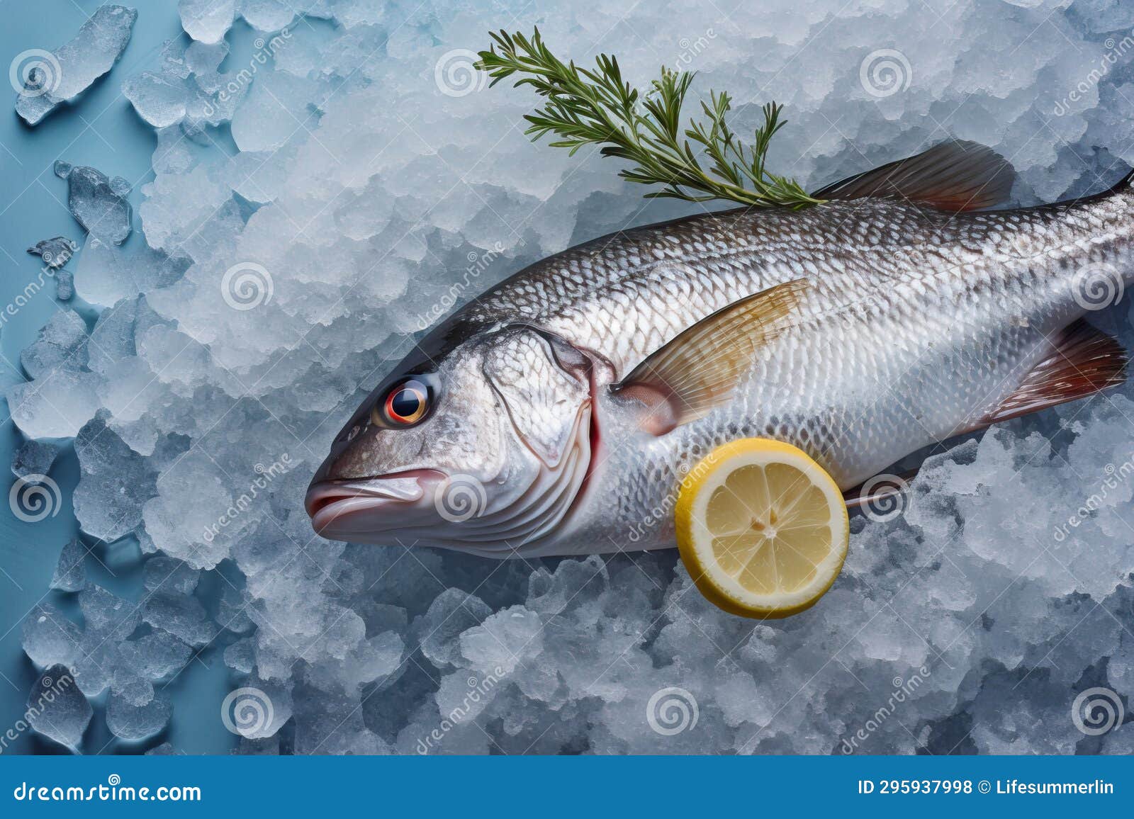 Fresh Fish Display on Ice stock photo. Image of market - 295937998