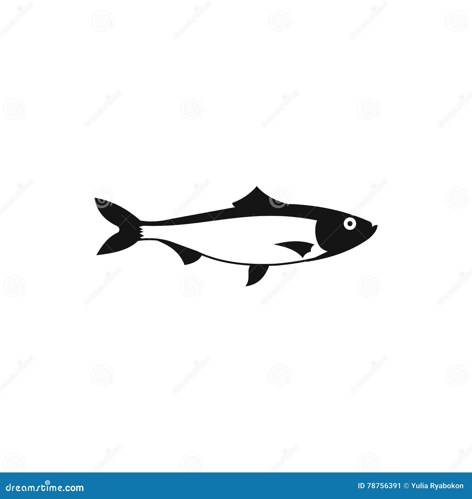 Fresh Fish Icon, Simple Style Stock Vector - Illustration of gourmet ...