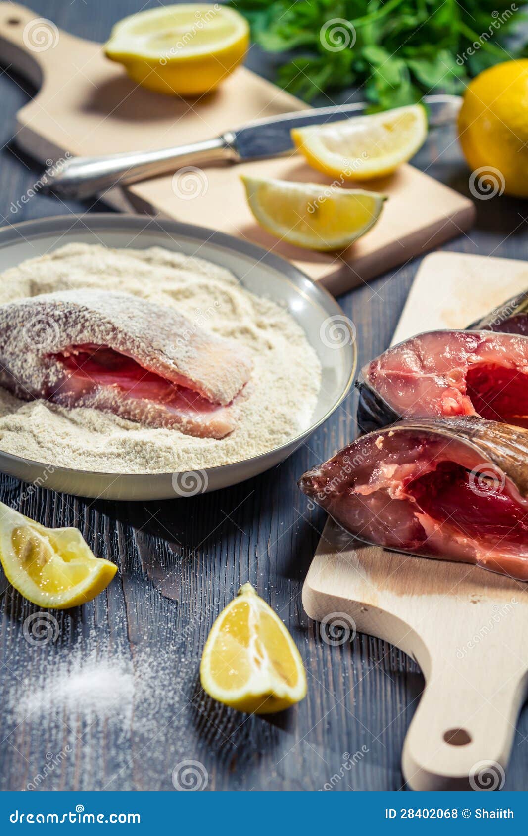 Fresh Fish and Ingredients for Her Cooking Stock Photo - Image of ...