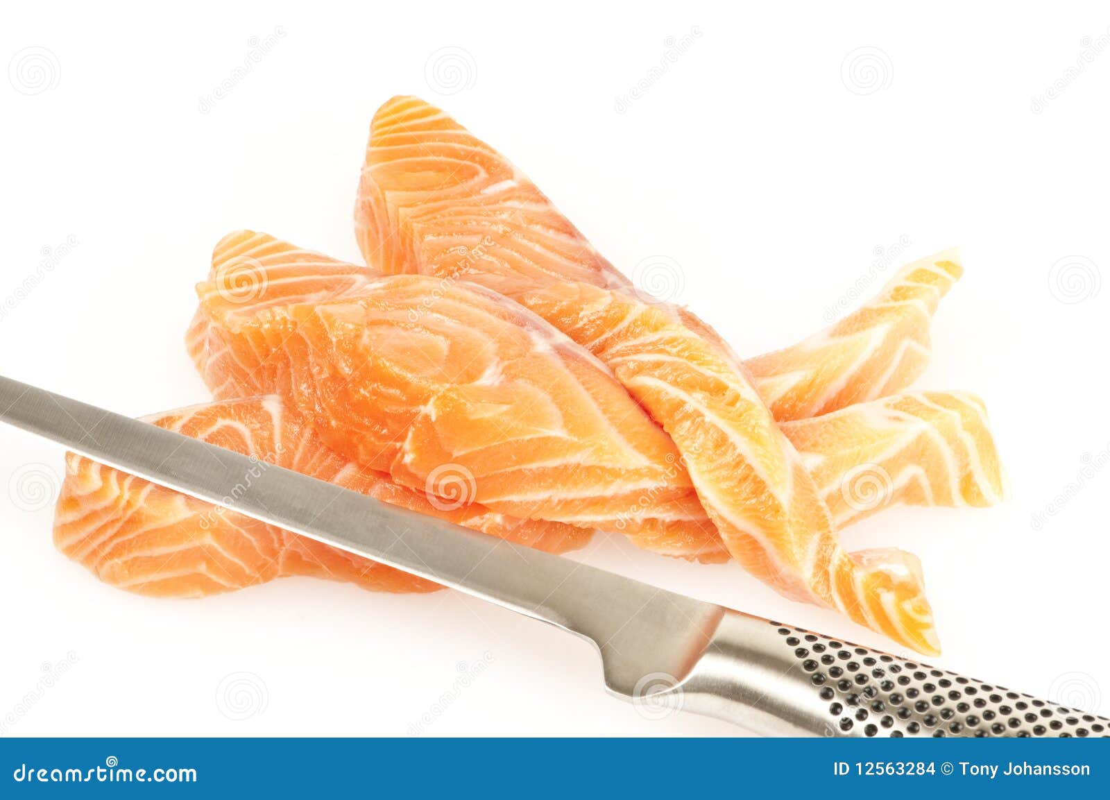 Fresh Fish with knife stock photo. Image of sashimi, smoked - 12563284