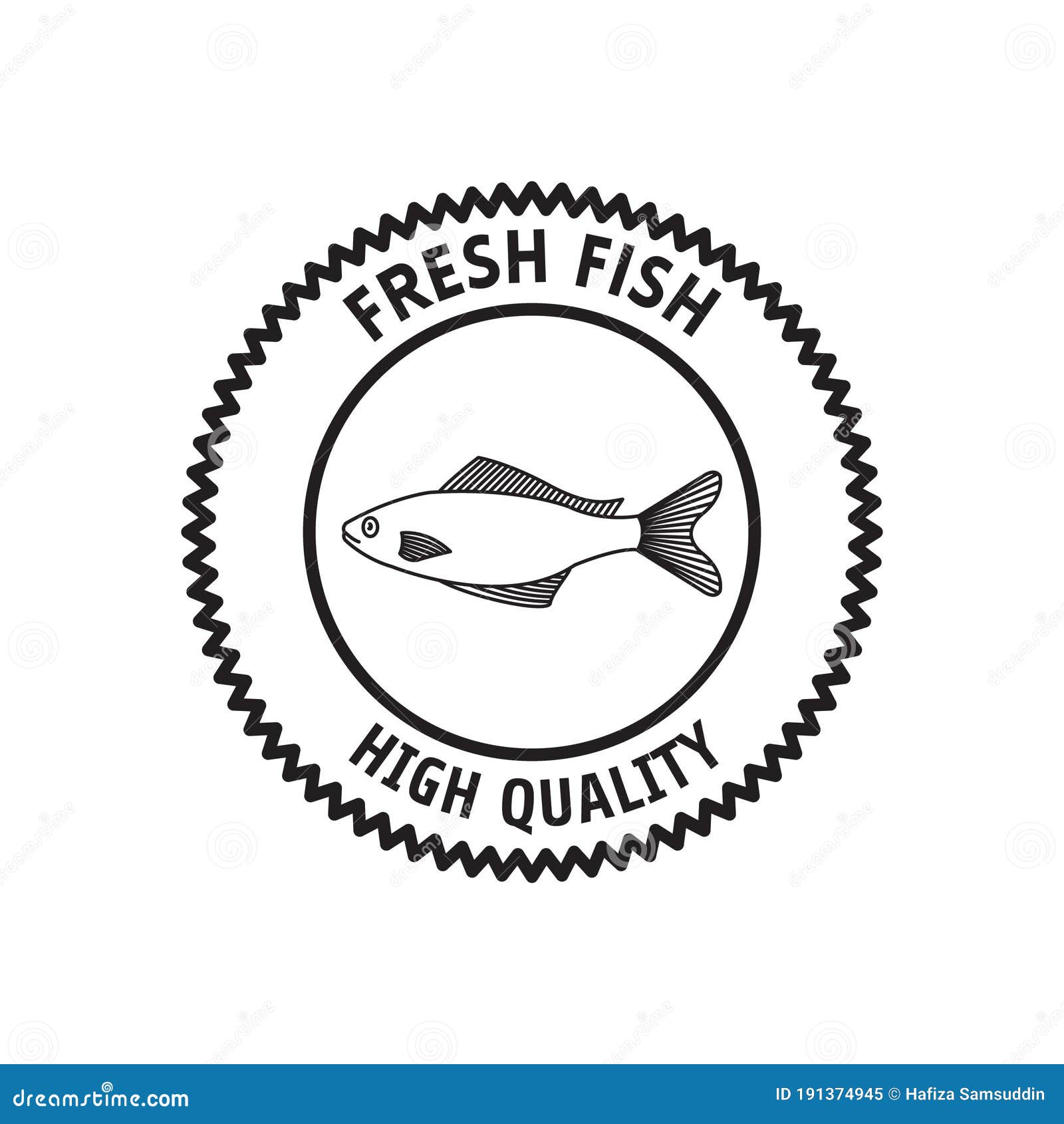 Fresh Fish Label. Vector Illustration Decorative Design Stock Vector ...