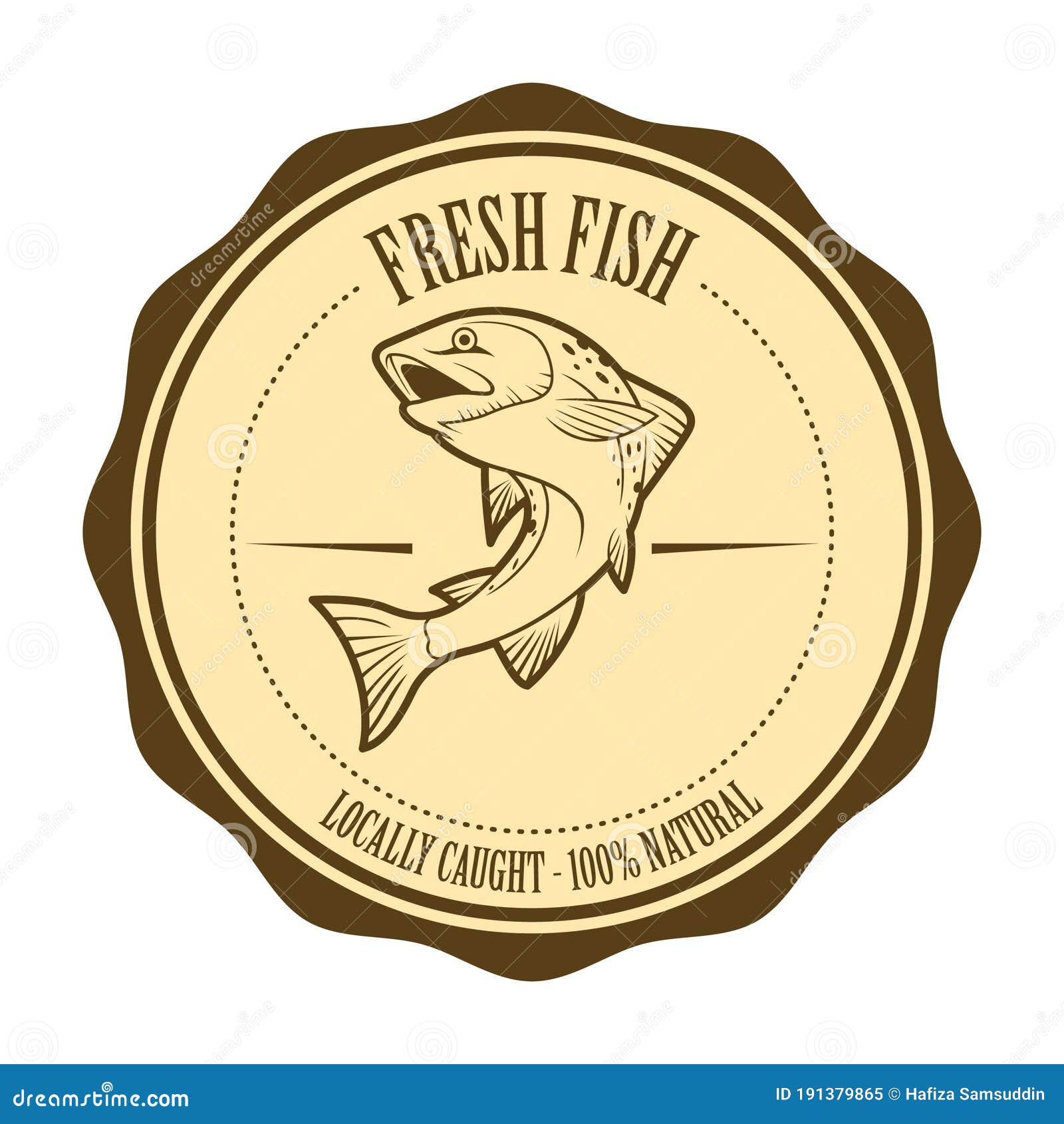 Fresh Fish Label. Vector Illustration Decorative Design Stock Vector ...