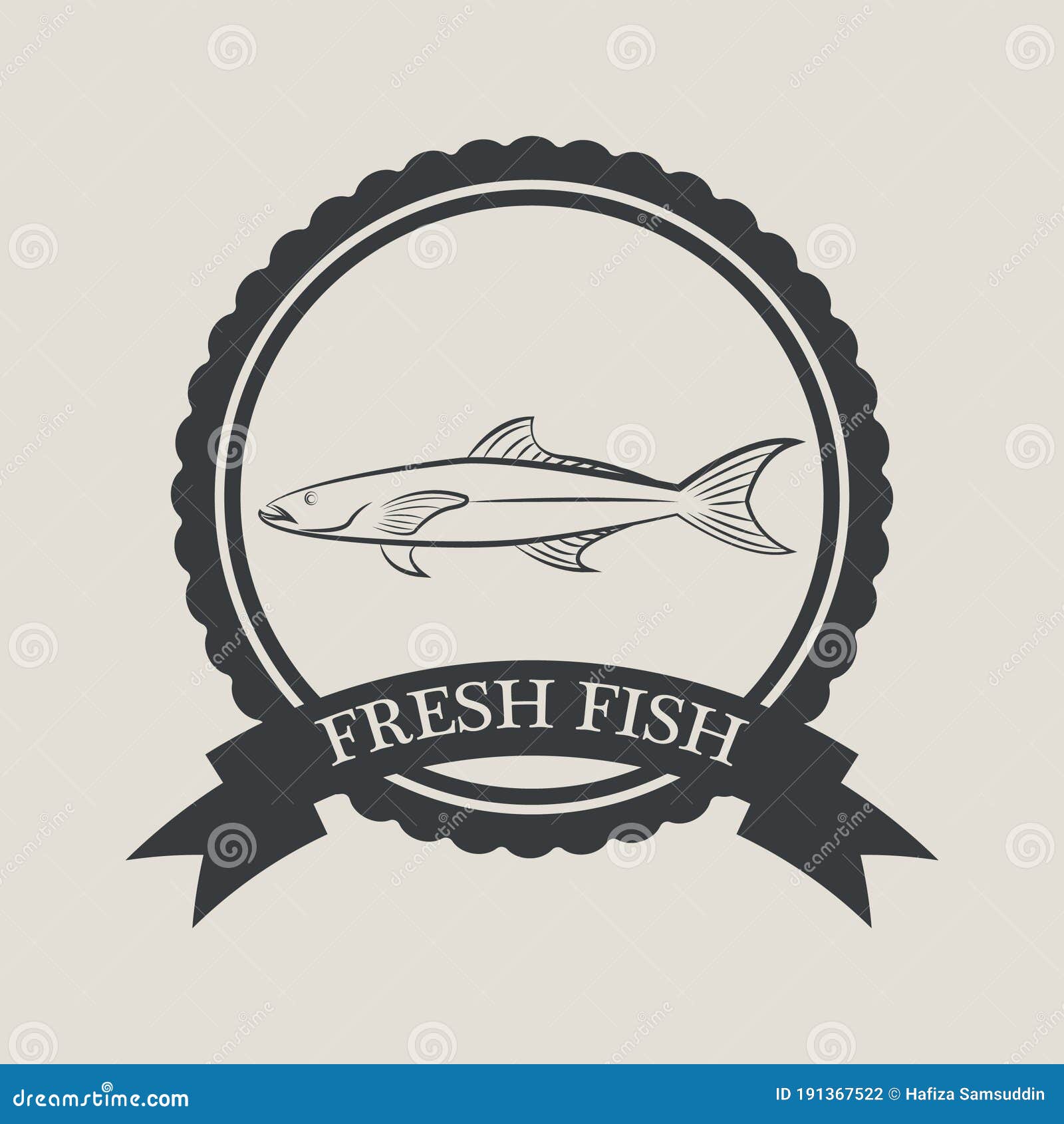 Fresh Fish Label. Vector Illustration Decorative Design Stock Vector ...