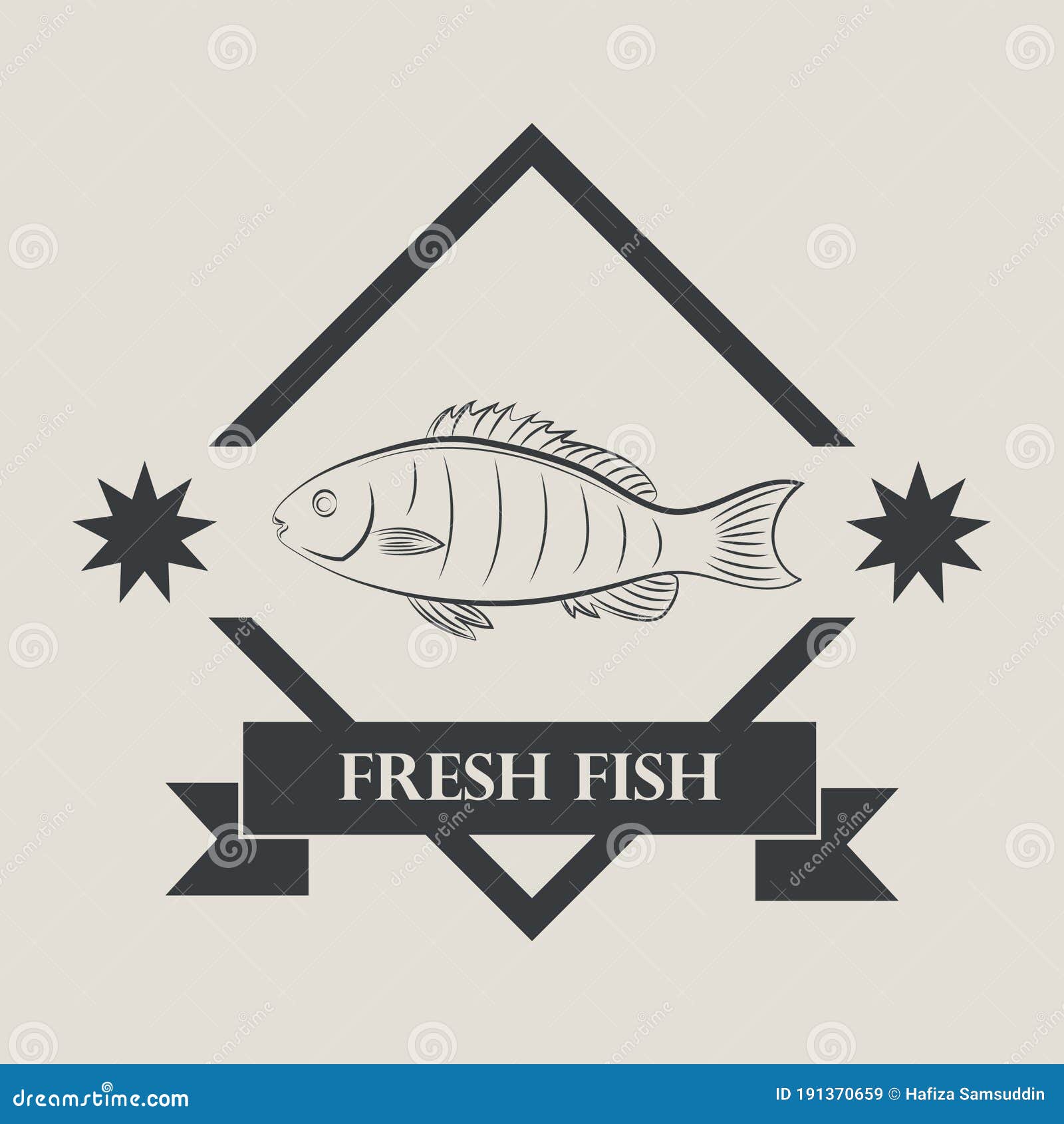 Fresh Fish Label. Vector Illustration Decorative Design Stock Vector ...