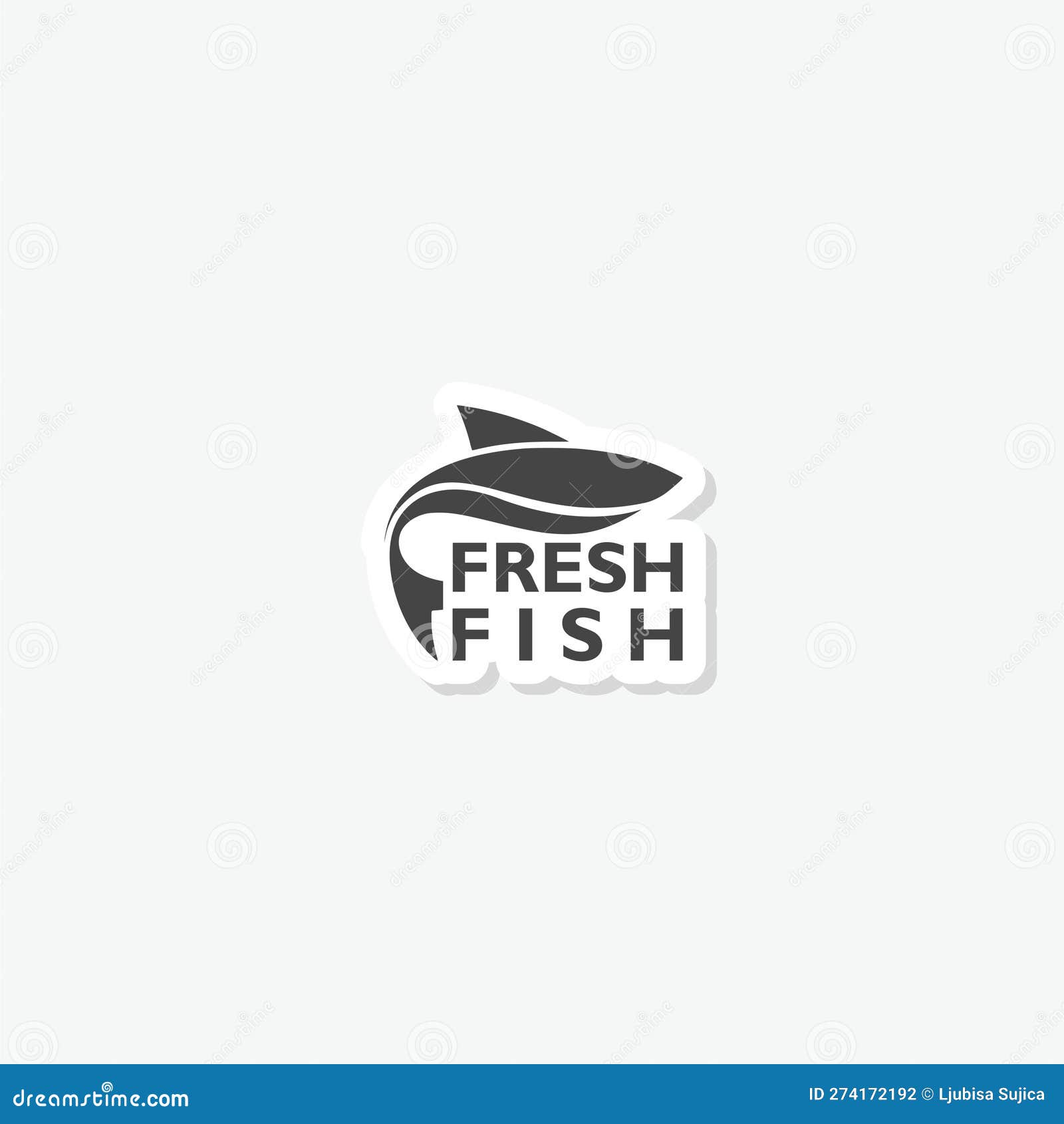 Fresh Fish Logo Sticker Icon Stock Vector - Illustration of logo, food ...