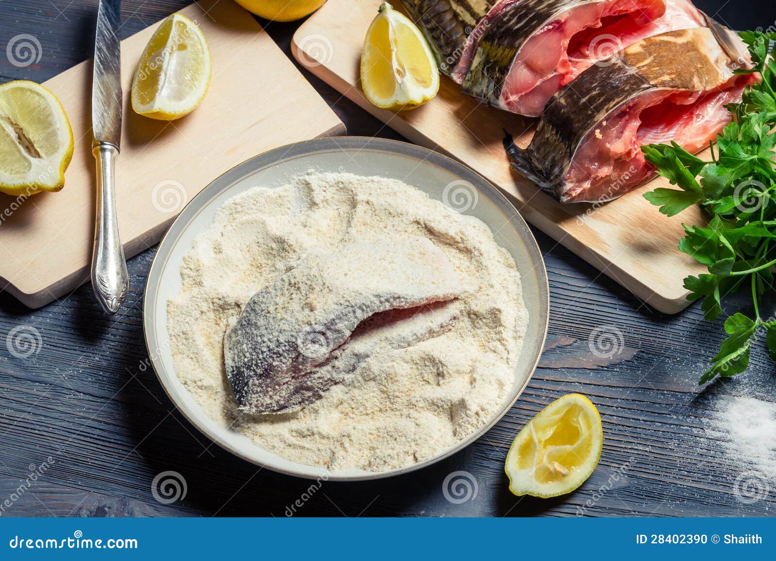Fresh Fish Prepared for Frying Stock Photo - Image of copy, eating ...