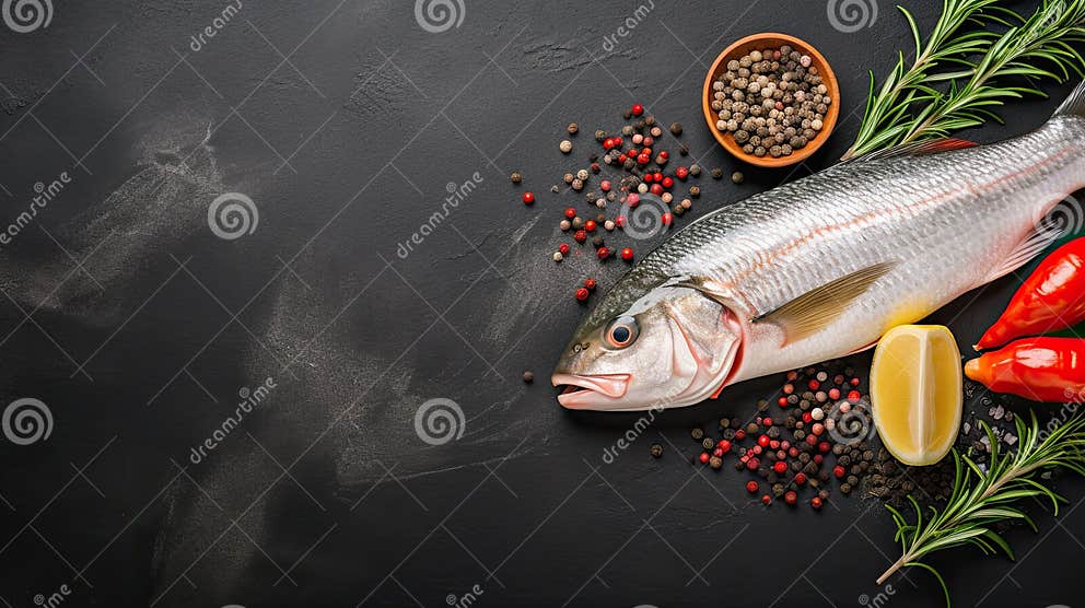 Fresh Fish Ready for Cooking Stock Photo - Image of pepper, cooking ...