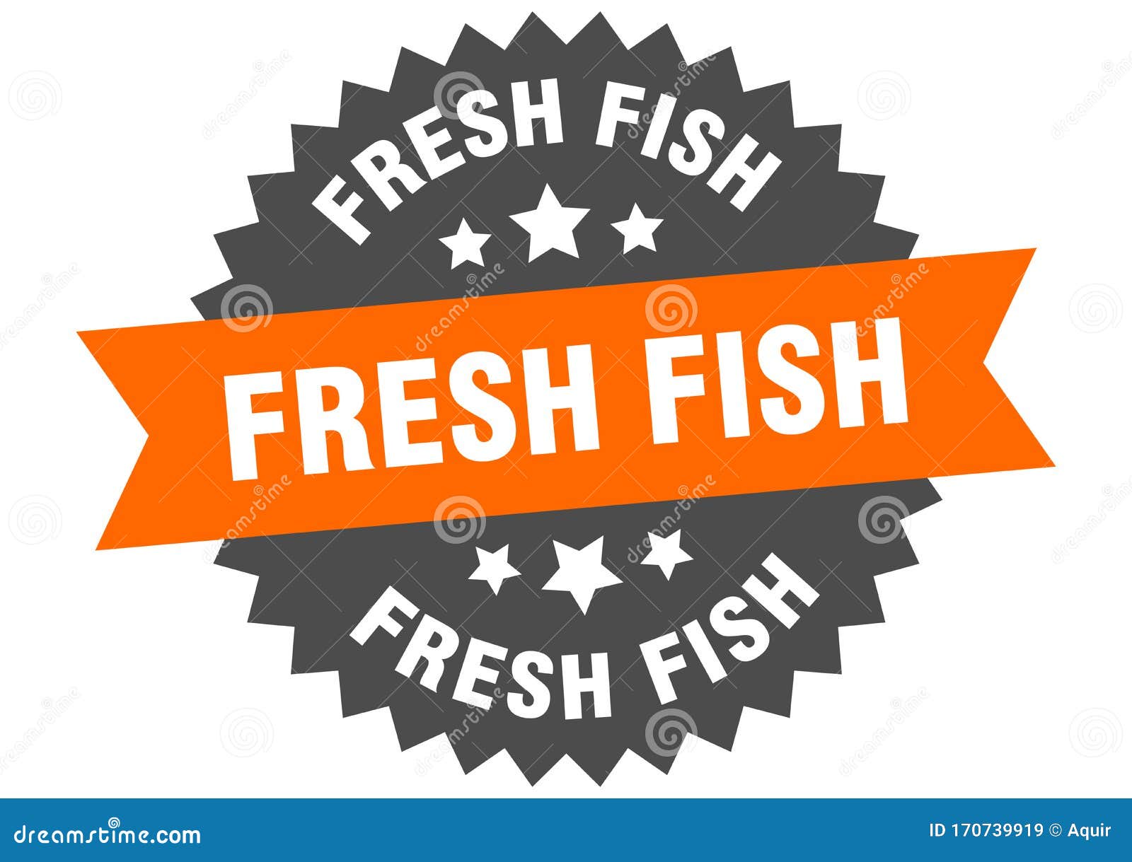 Fresh Fish Sign. Fresh Fish Circular Band Label. Fresh Fish Sticker ...