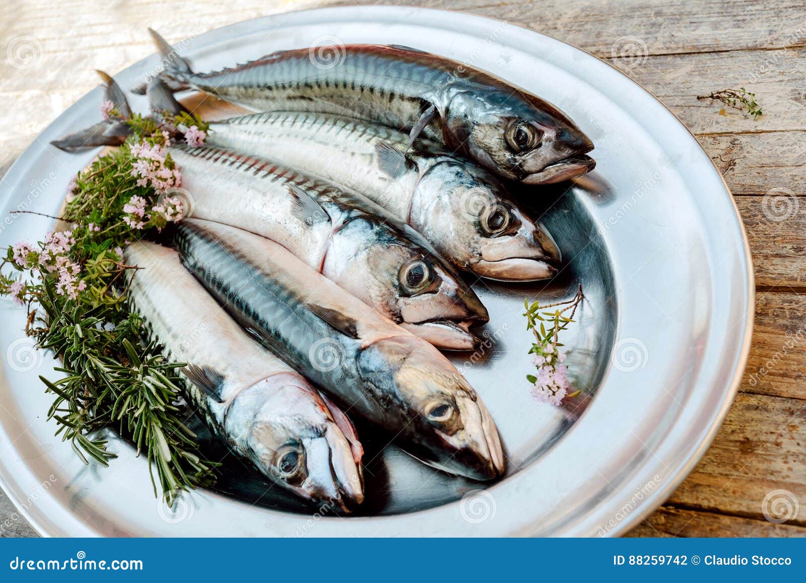 Fresh fish on table stock photo. Image of mediterranean - 88259742