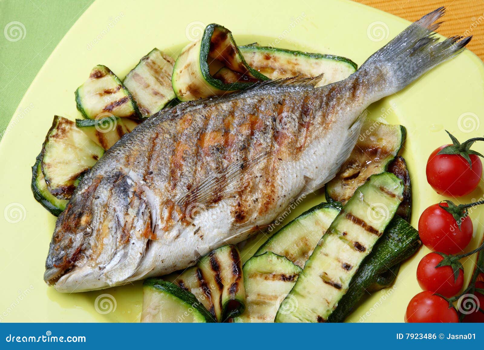 Fresh fish with vegetable stock photo. Image of prepared - 7923486