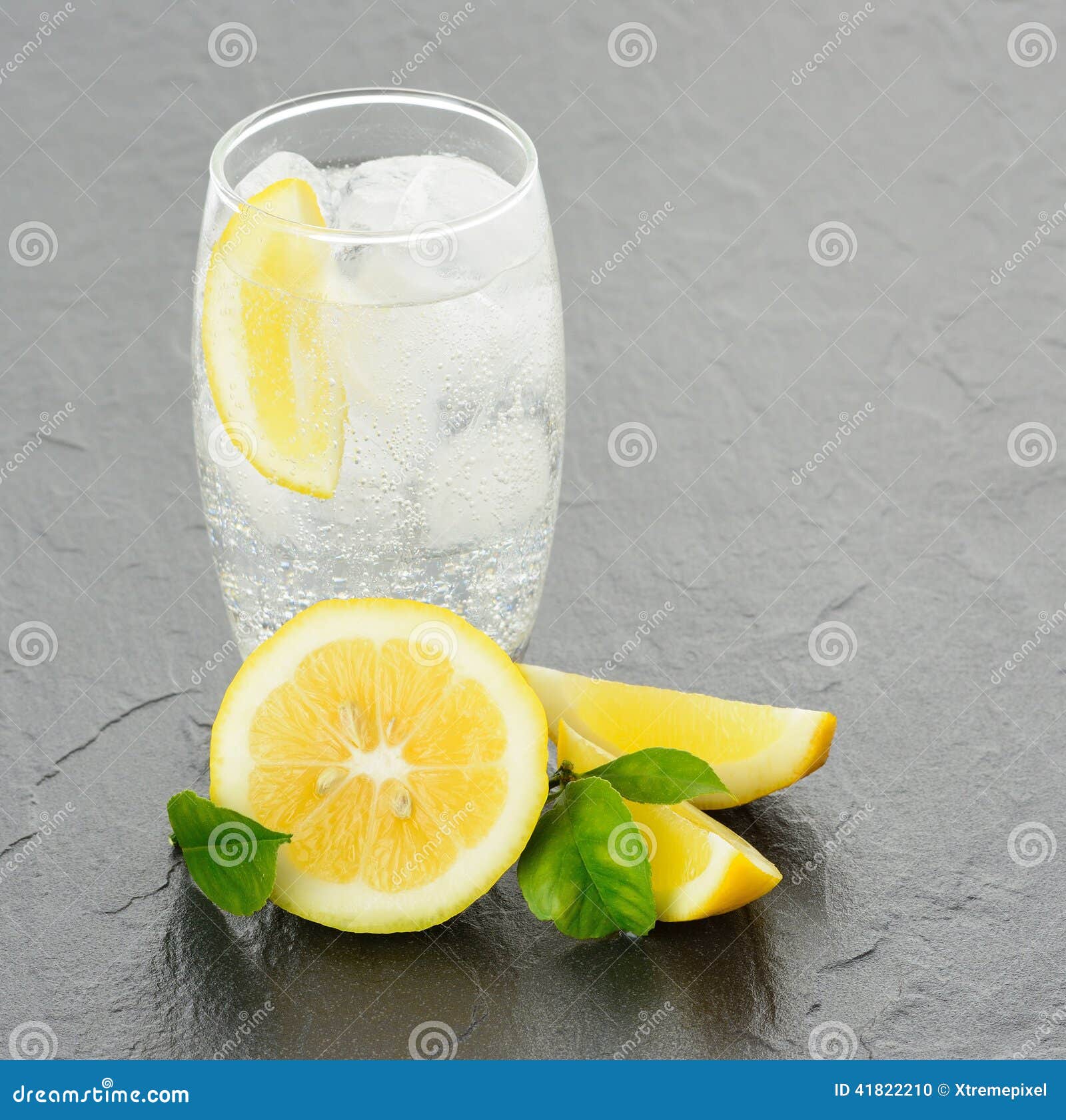 A fresh fizzy lemon drink stock photo. Image of sliced - 41822210