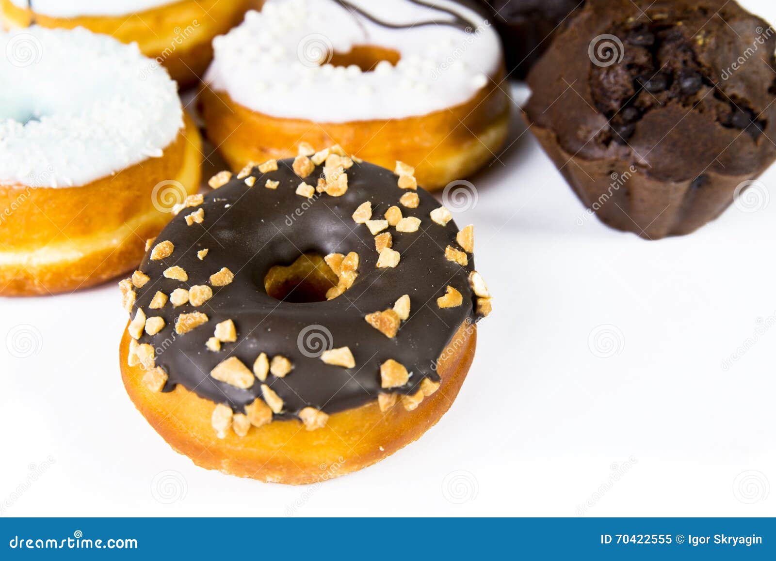 Fresh flavored donuts stock image. Image of cake, baked - 70422555