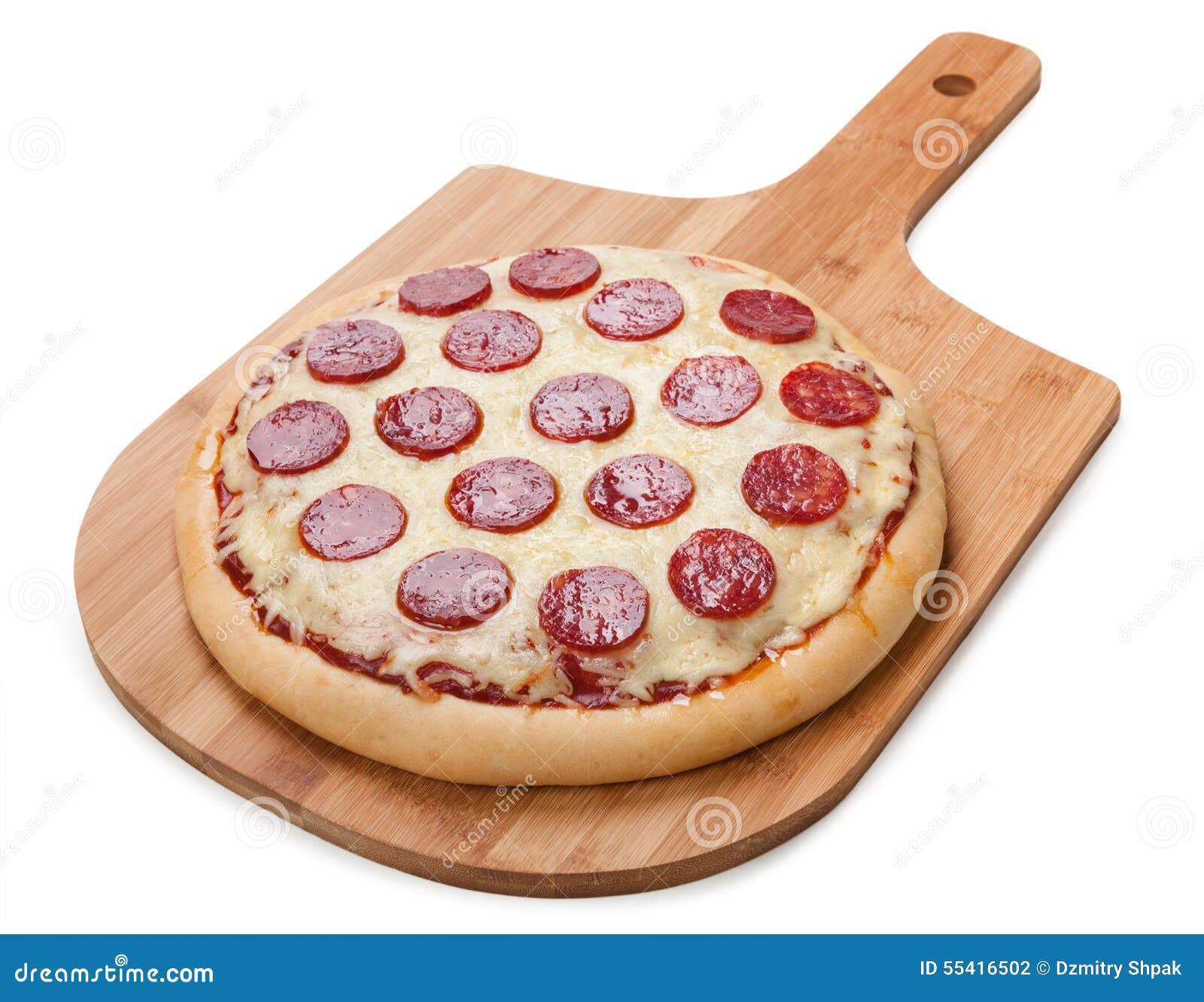 Fresh Flavorful Pepperoni Pizza Isolated on White Background Stock ...