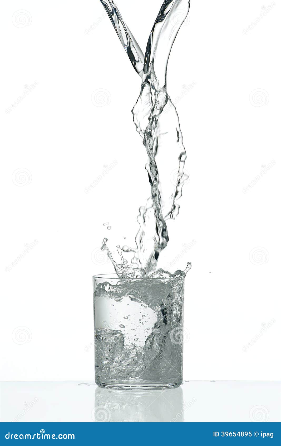 Fresh Flow of Water Splashing in a Tranparent Glass Stock Image - Image ...