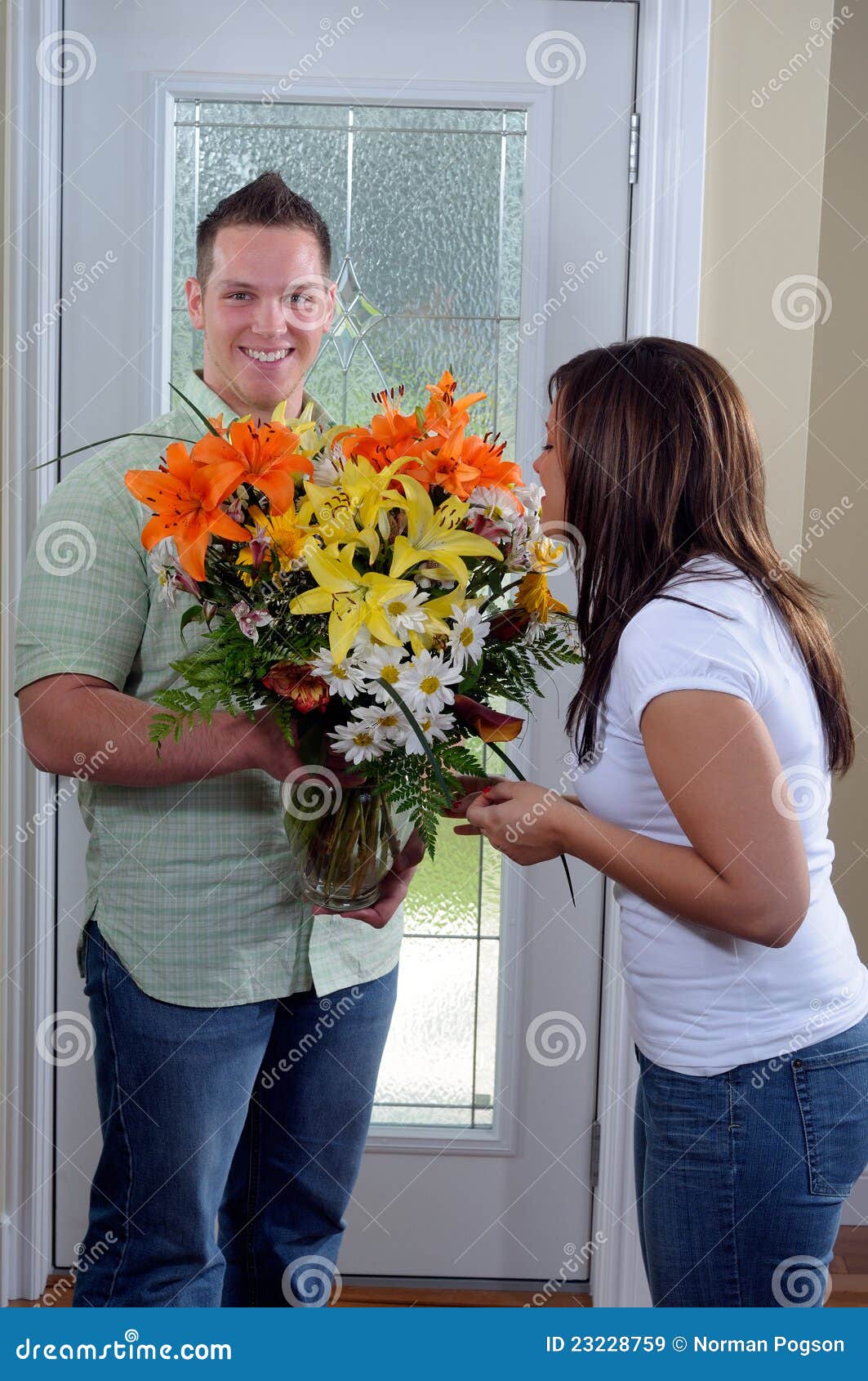 Fresh Flower Arrangement stock image. Image of carrying - 23228759