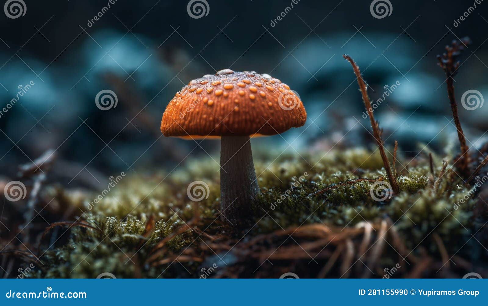 Fresh Fly Agaric Mushroom Cap Spotted in Uncultivated Forest Growth ...