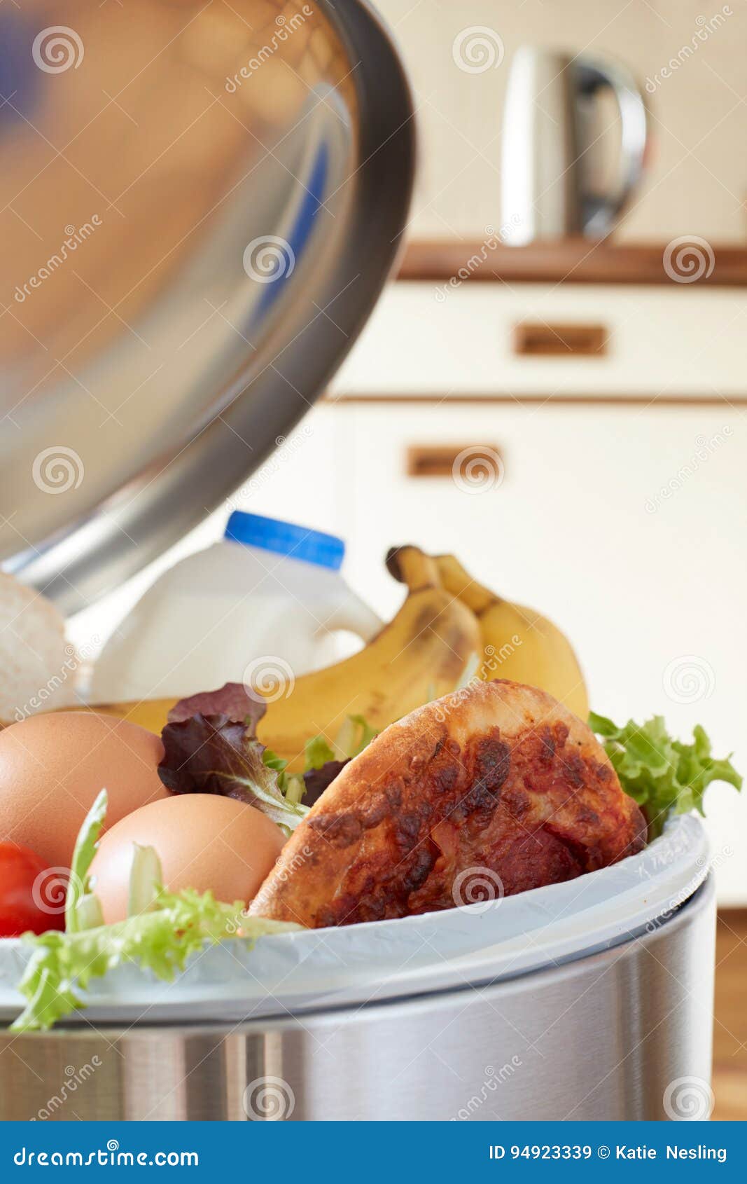 Fresh Food in Garbage Can To Illustrate Waste Stock Image - Image of ...
