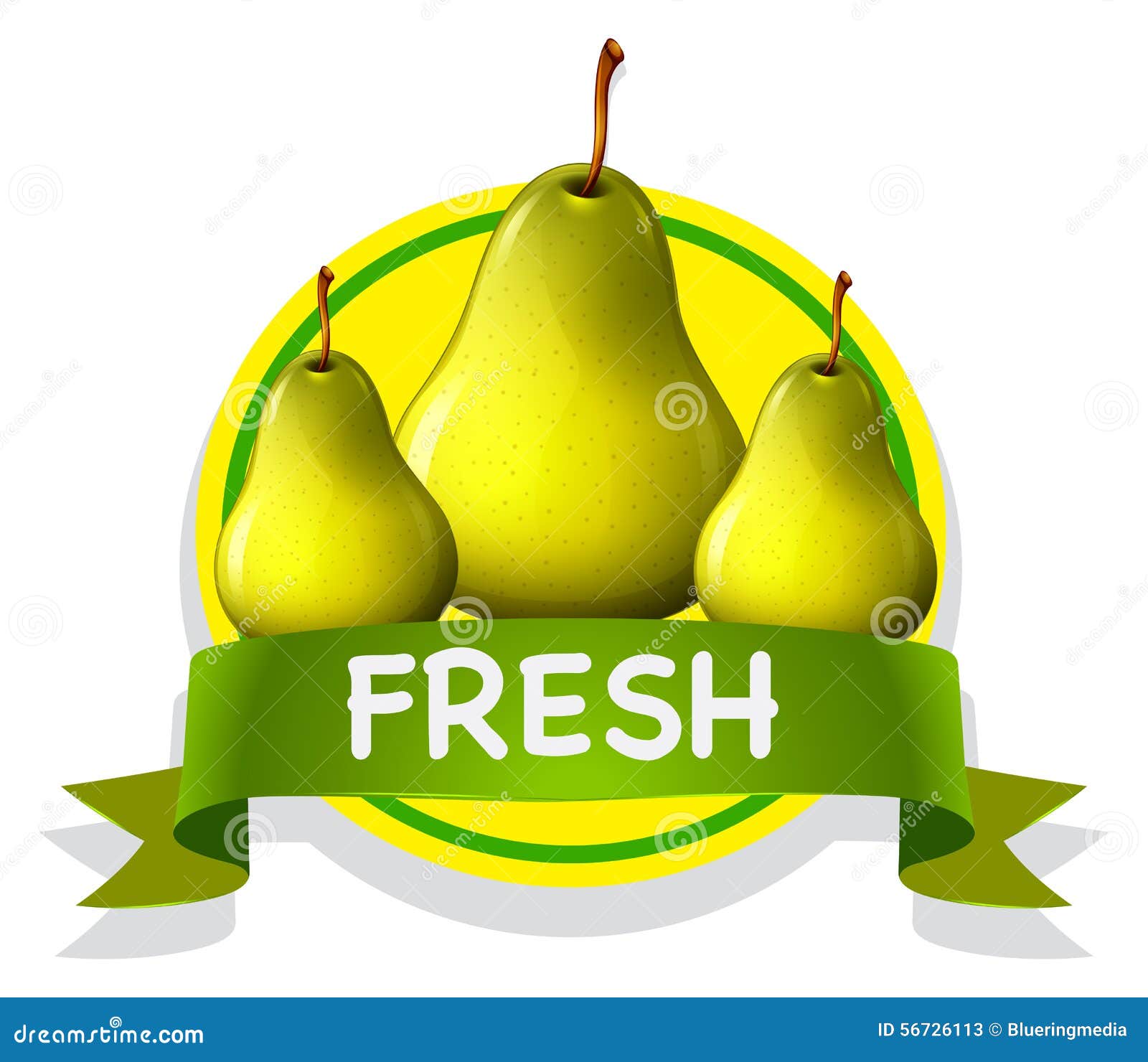 Fresh Food Label with Pears Stock Vector - Illustration of graphic ...