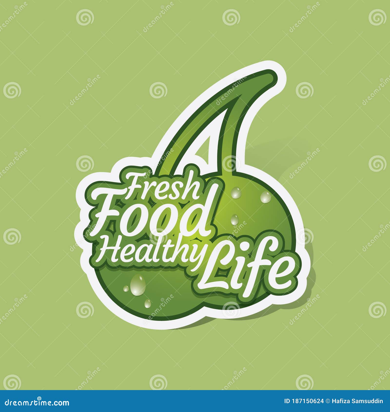 Fresh Food Sticker. Vector Illustration Decorative Design Stock Vector ...