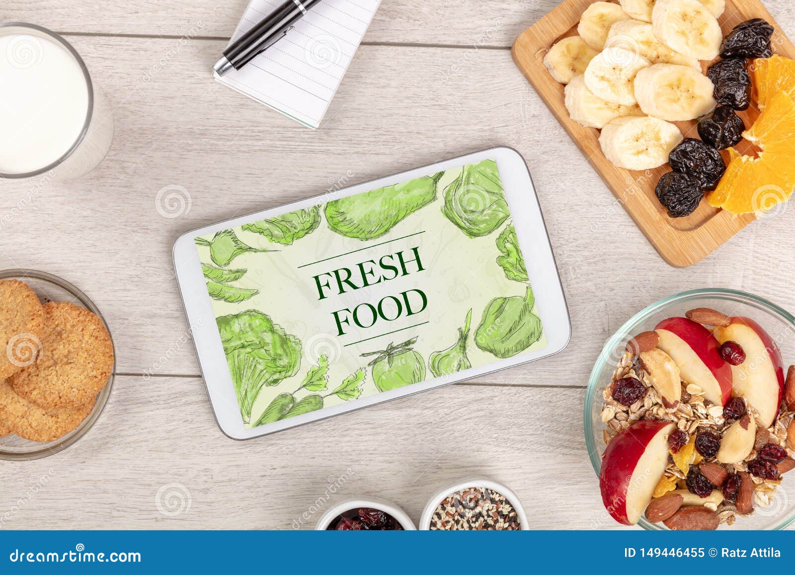 Fresh food on the table stock image. Image of flat, plant - 149446455