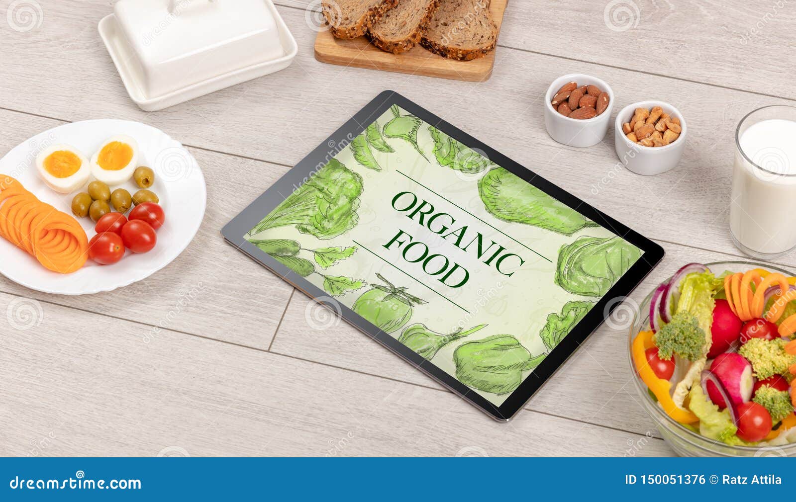 Fresh food on the table stock photo. Image of information - 150051376