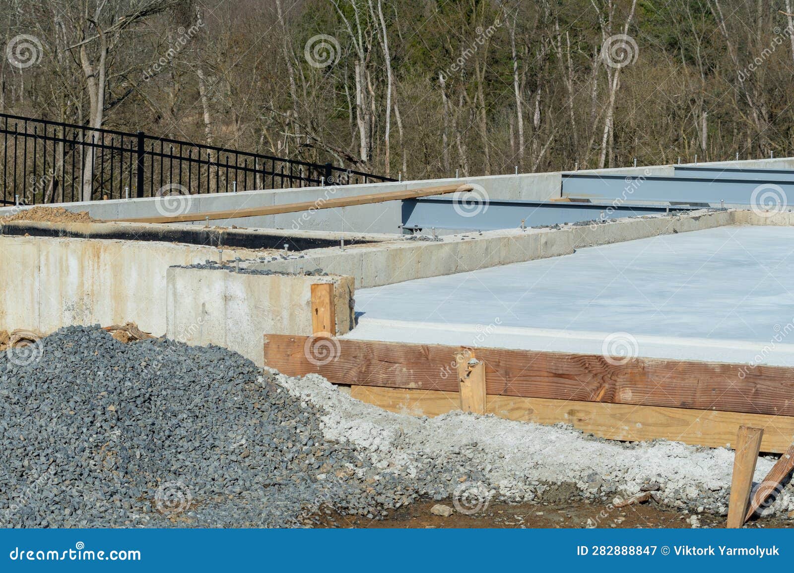 Fresh Foundation of a New House Material Stock Image - Image of cement ...