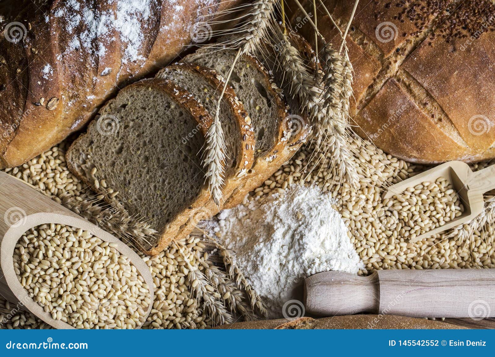 Fresh Fragrant Bread on the Table. Food Concept Stock Photo - Image of ...