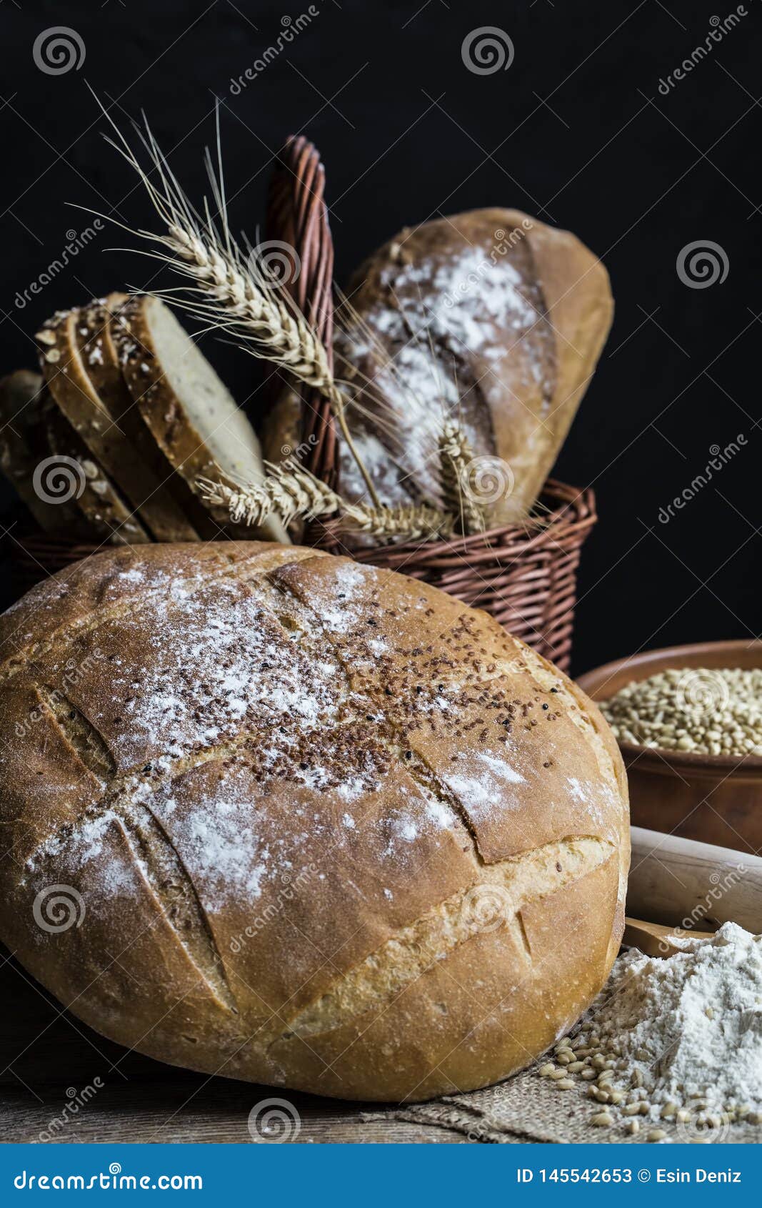 Fresh Fragrant Bread on the Table. Food Concept Stock Image - Image of ...