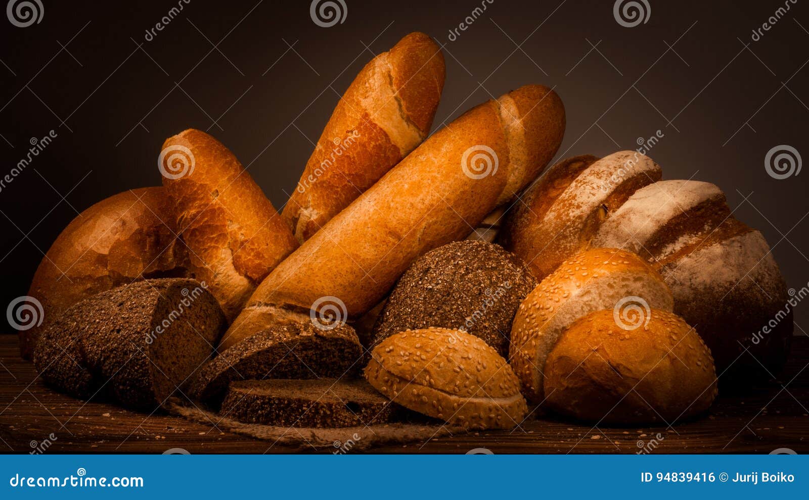 Fresh Fragrant Bread on the Table. Food Concept Stock Photo - Image of ...