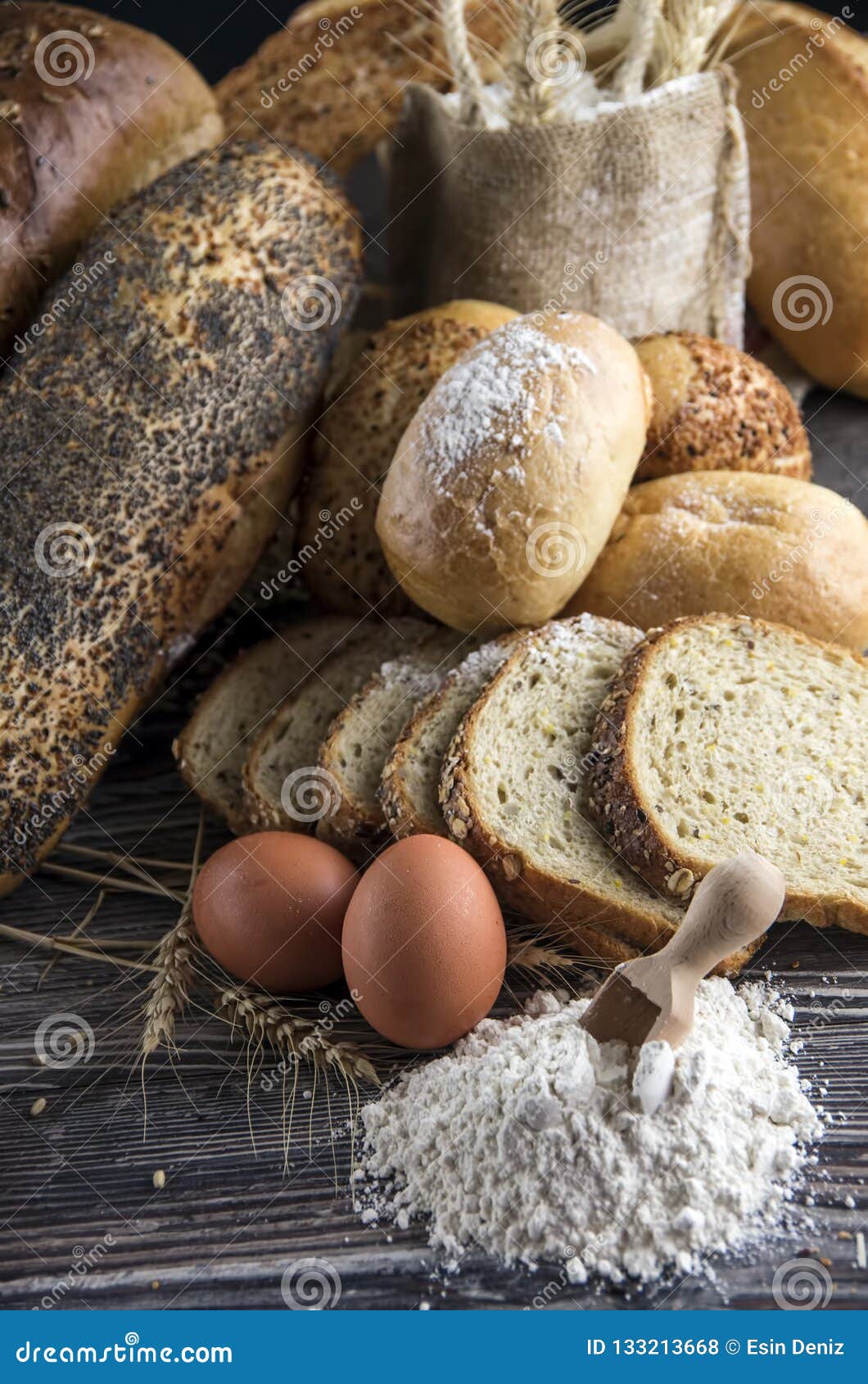 Fresh Fragrant Bread on the Table. Stock Photo - Image of crust, brown ...