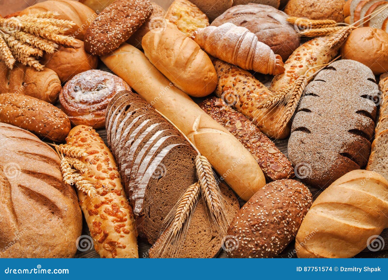 Fresh Fragrant Bread on the Table Stock Photo - Image of closeup ...