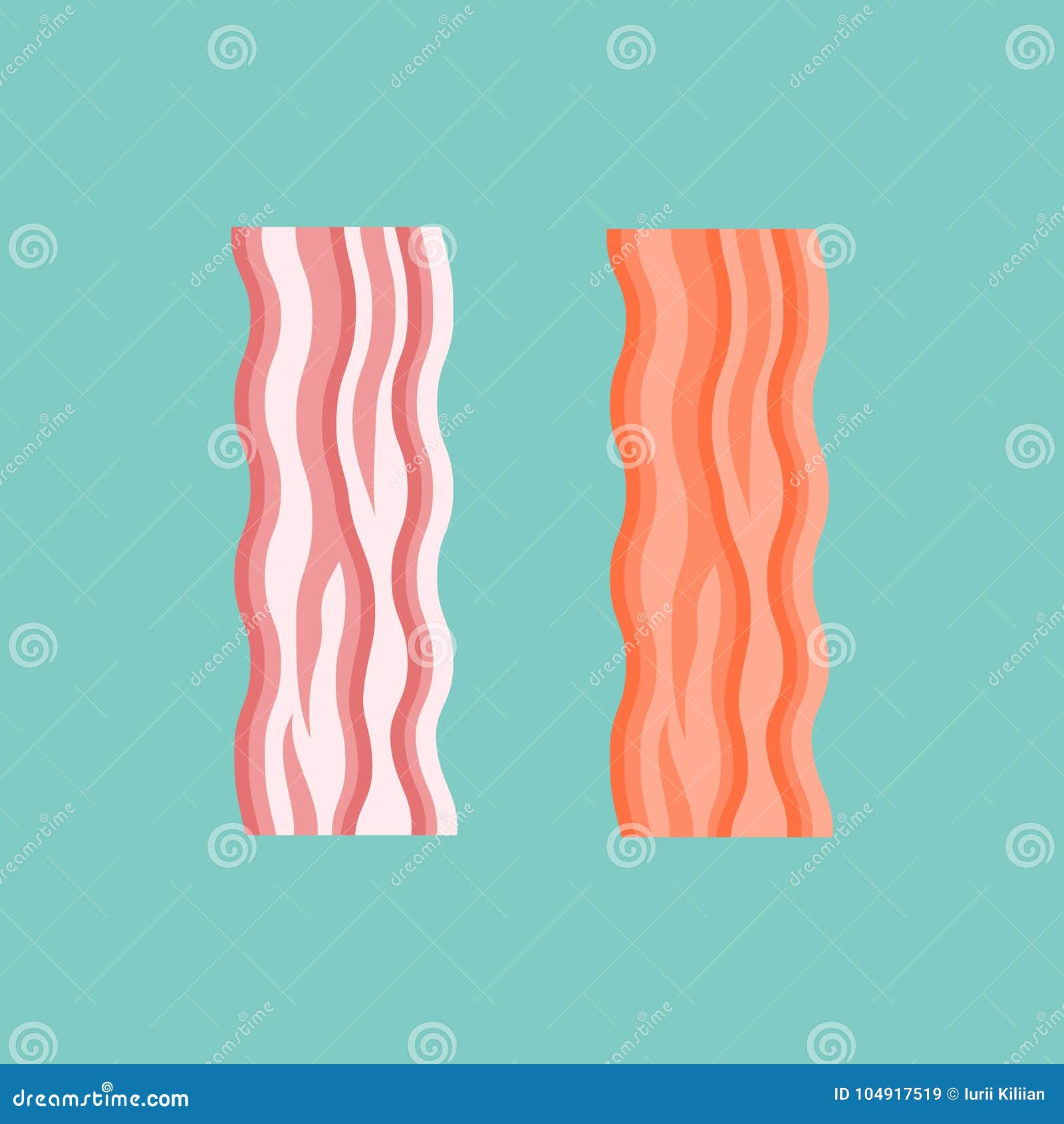 Bacon Strips, Full Alphabet With Numbers, Vector Illustration ...