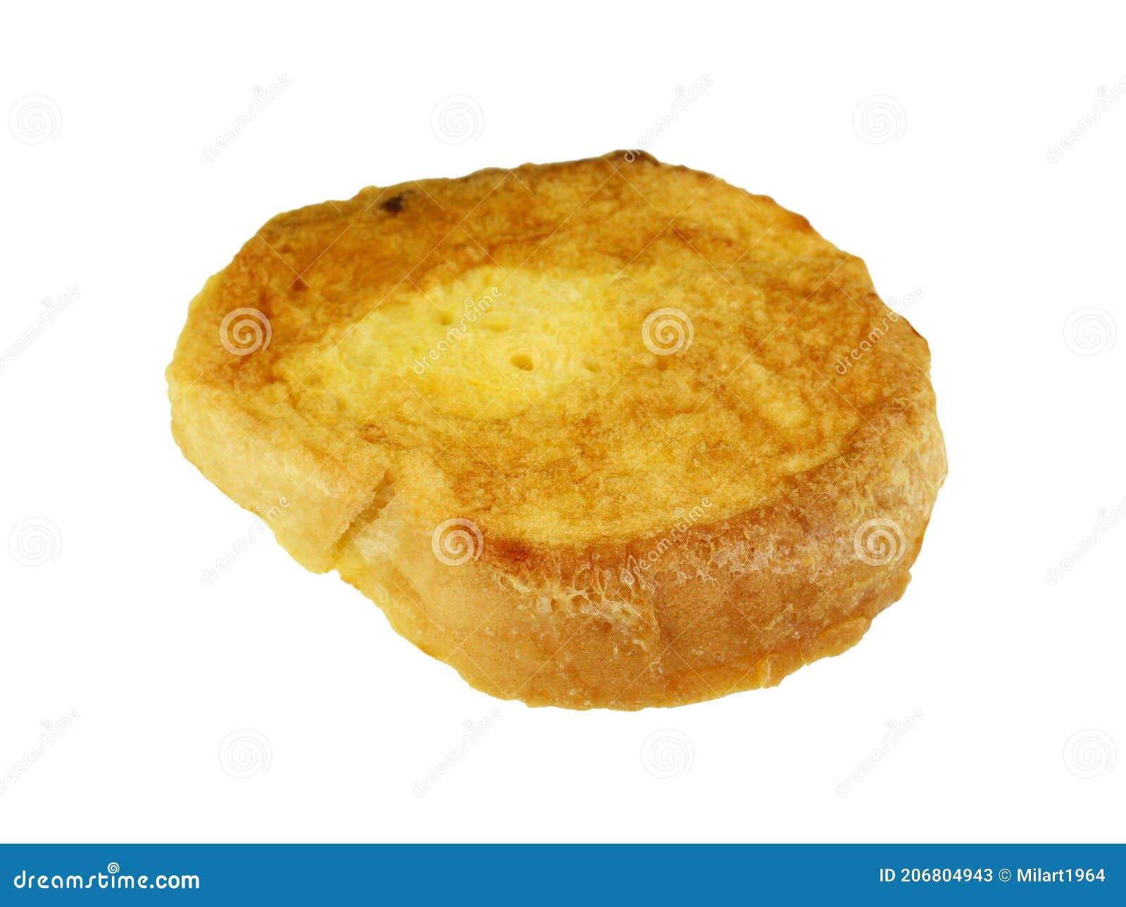 Fried Bread Slices Isolated on White. Stock Image - Image of closeup ...