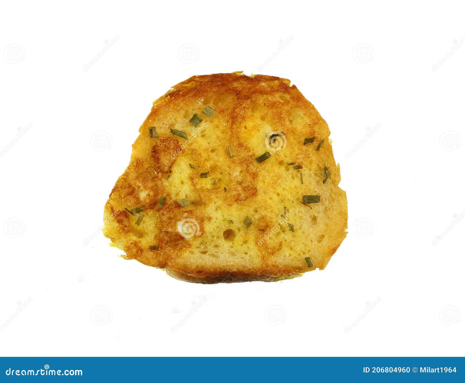 Fried Bread Slices Isolated on White. Stock Photo - Image of bulgarian ...