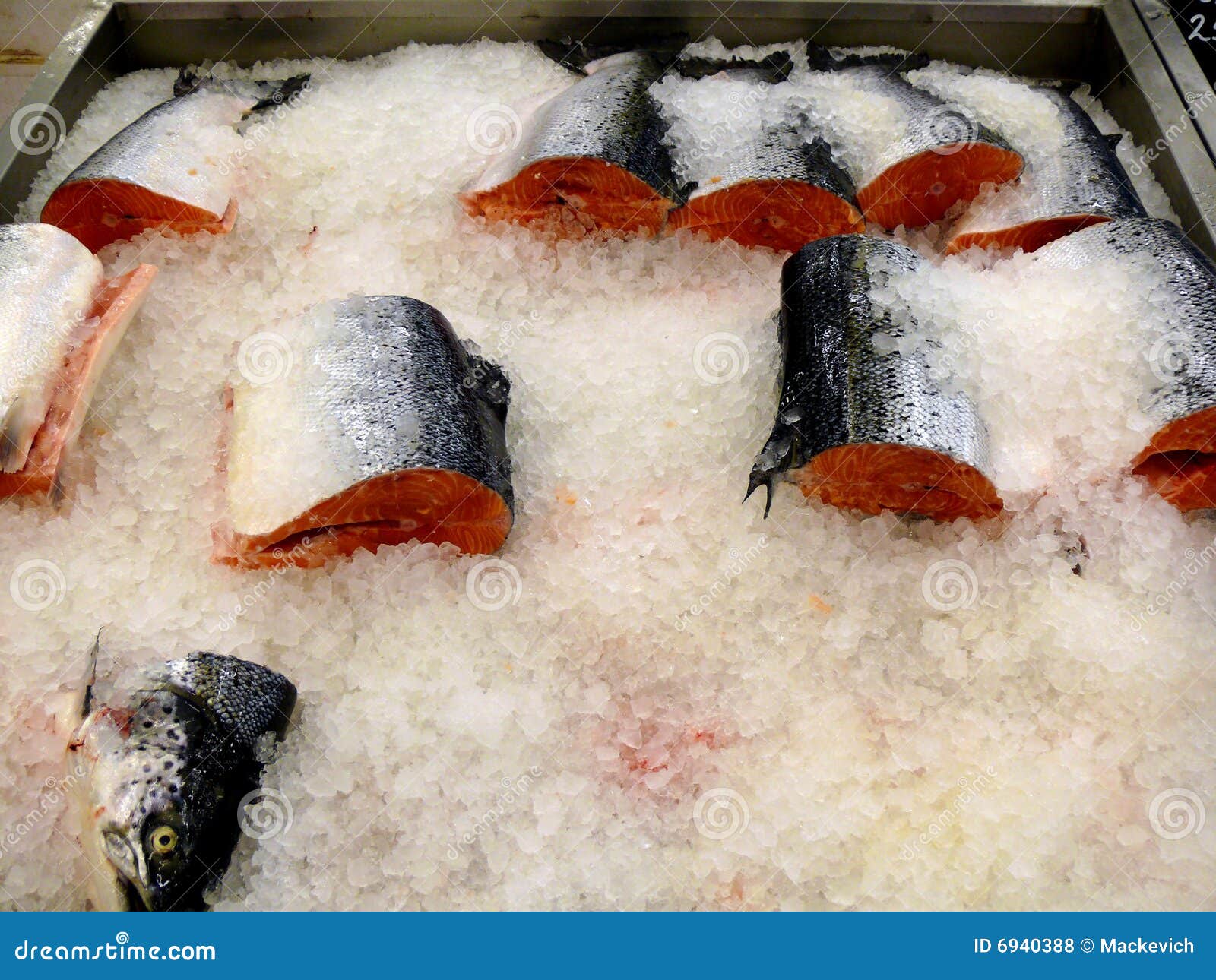 Fresh Frozen Red Fish Trout and Lox Stock Photo - Image of gold, royal ...