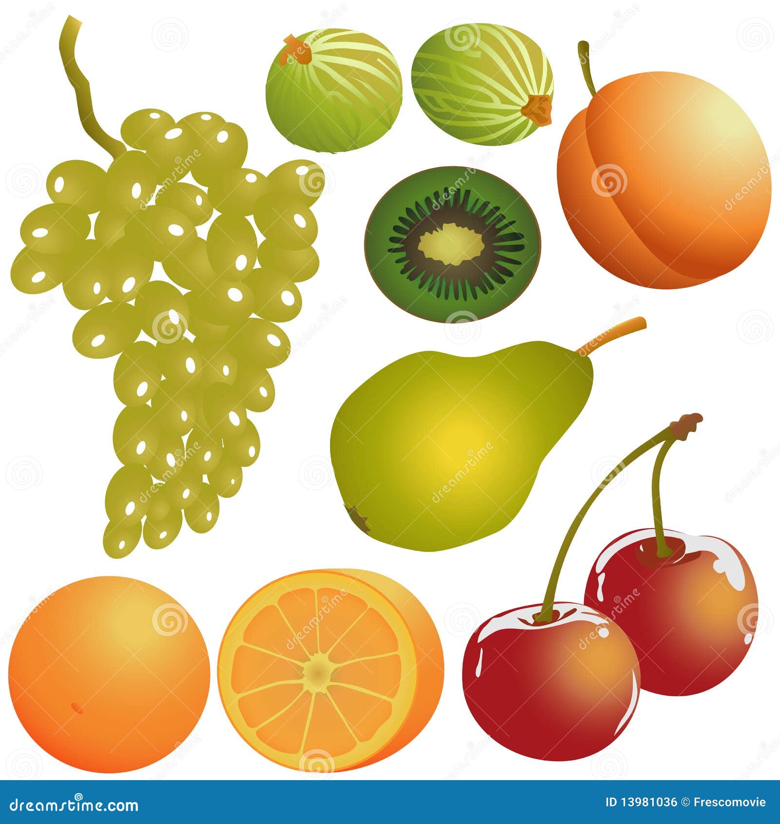 Fresh fruit stock vector. Illustration of drawing, peach - 13981036