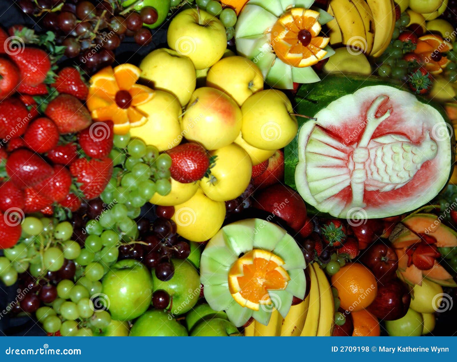 Fresh fruit stock photo. Image of grapes, melons, assorted - 2709198