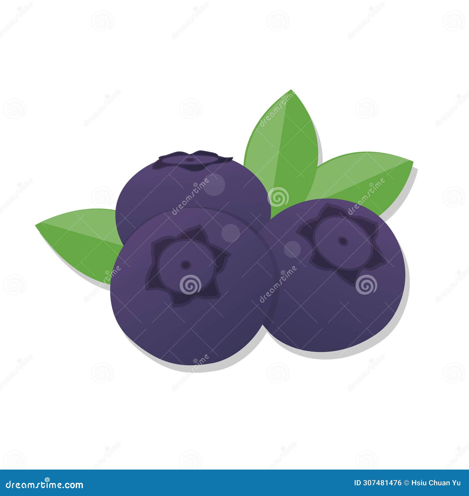 Fresh Fruit Blueberry Cartoon Illustration Stock Vector - Illustration ...